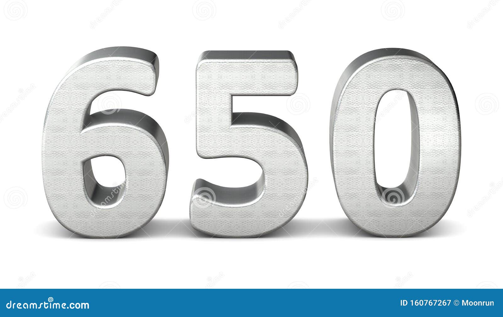 650 Number 3d Silver Structure 3d Stock Illustration - Illustration of ...