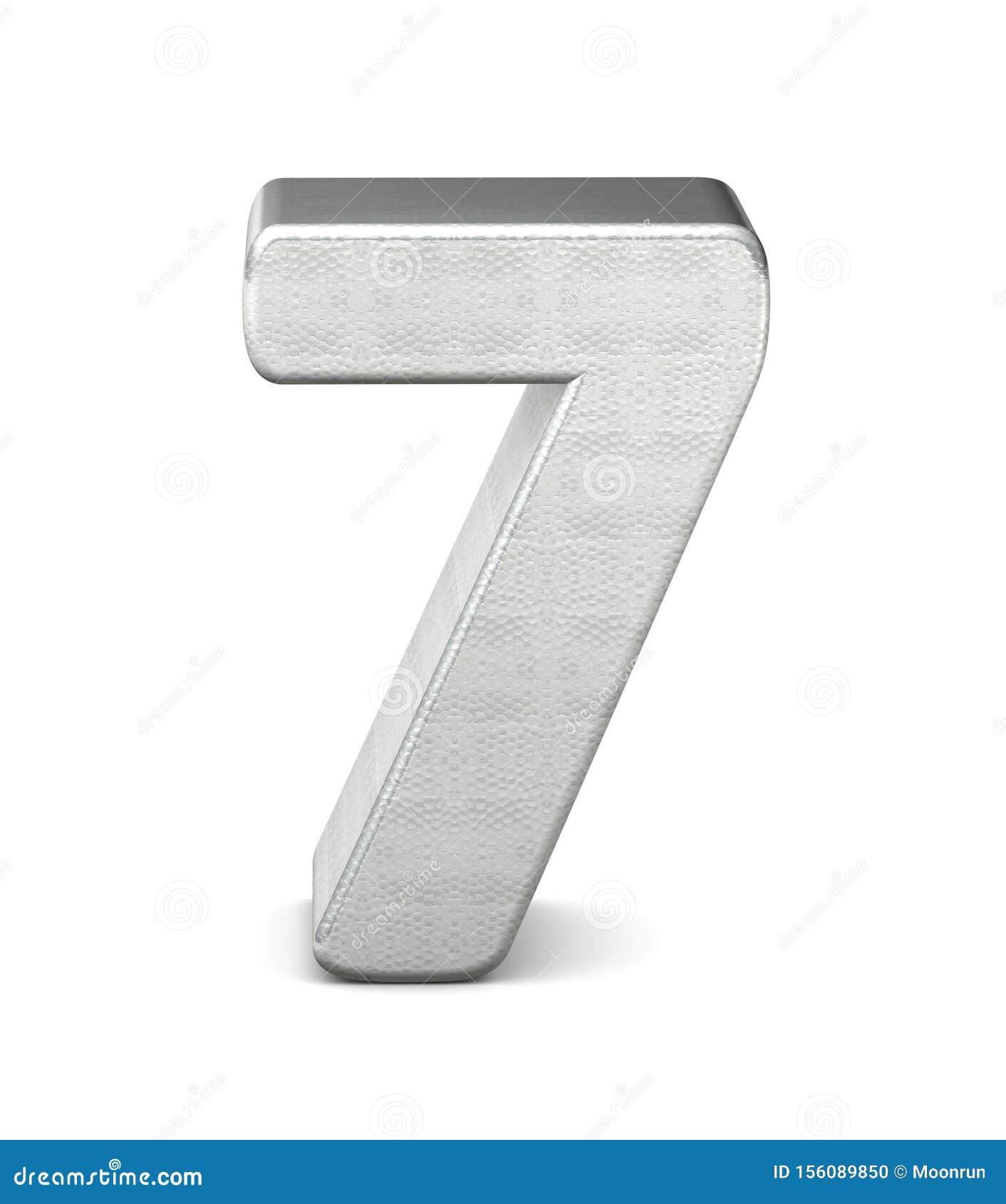 7 Number 3d Silver Structure Stock Illustration - Illustration of ...