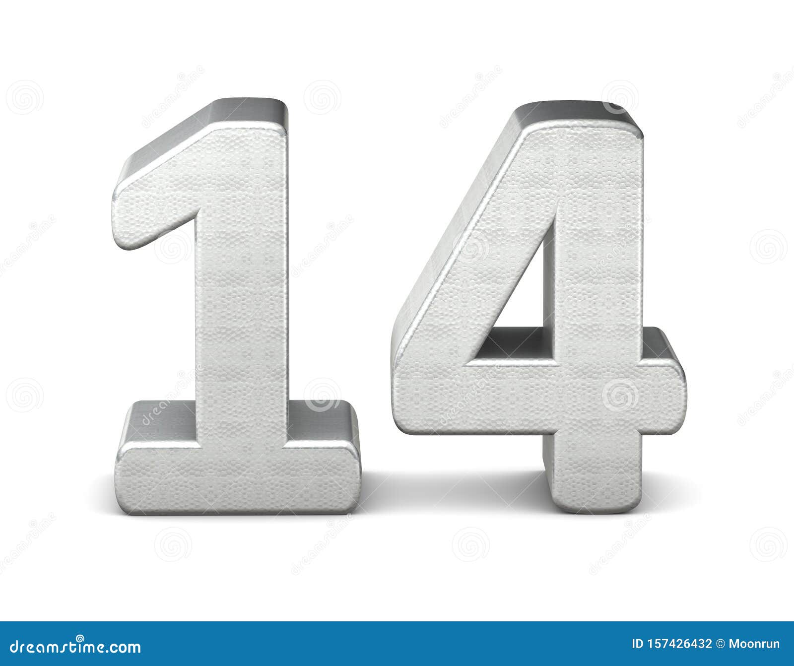14 Number 3d Silver Structure Stock Illustration - Illustration of ...