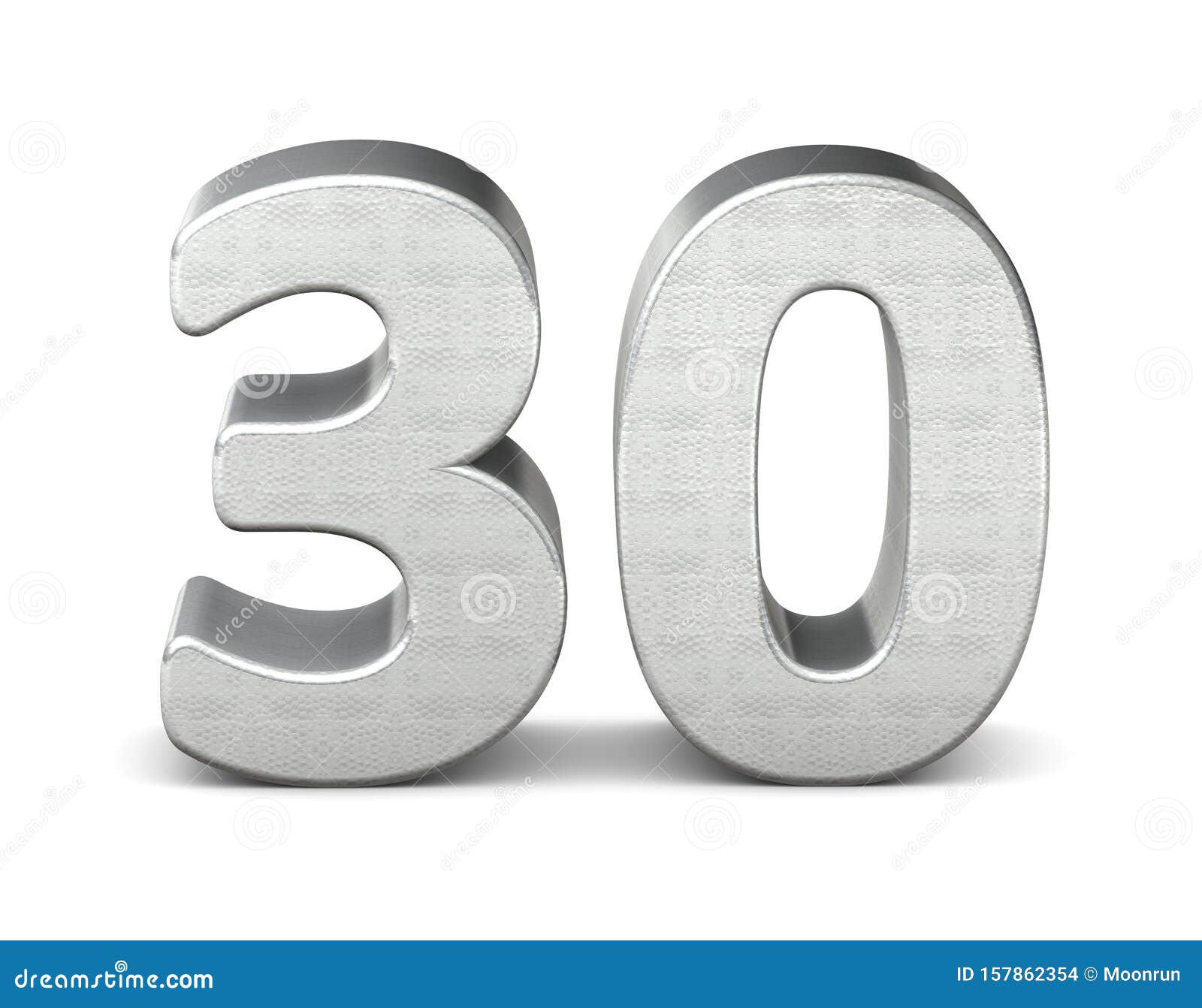 30 Number 3d Silver Structure 3d Stock Illustration - Illustration of ...