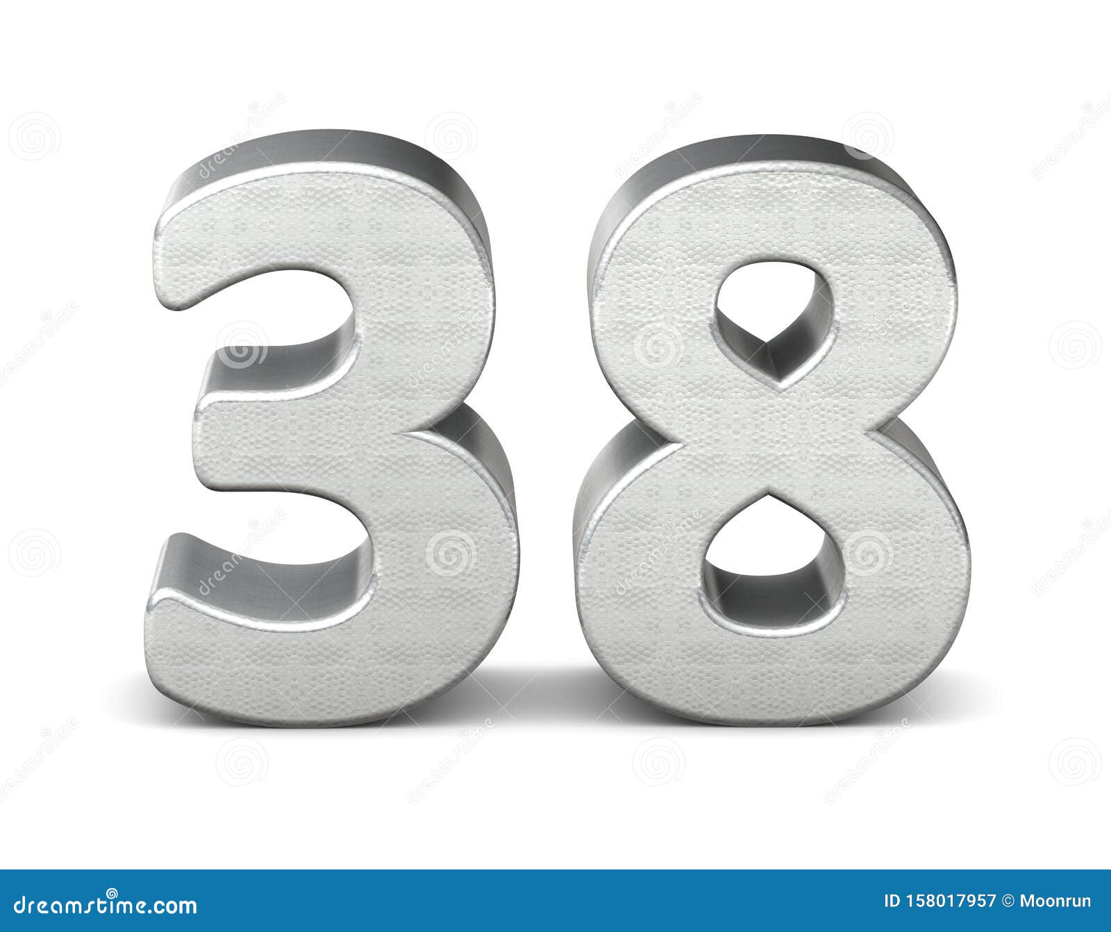 38 Number 3d Silver Structure 3d Stock Illustration - Illustration of ...