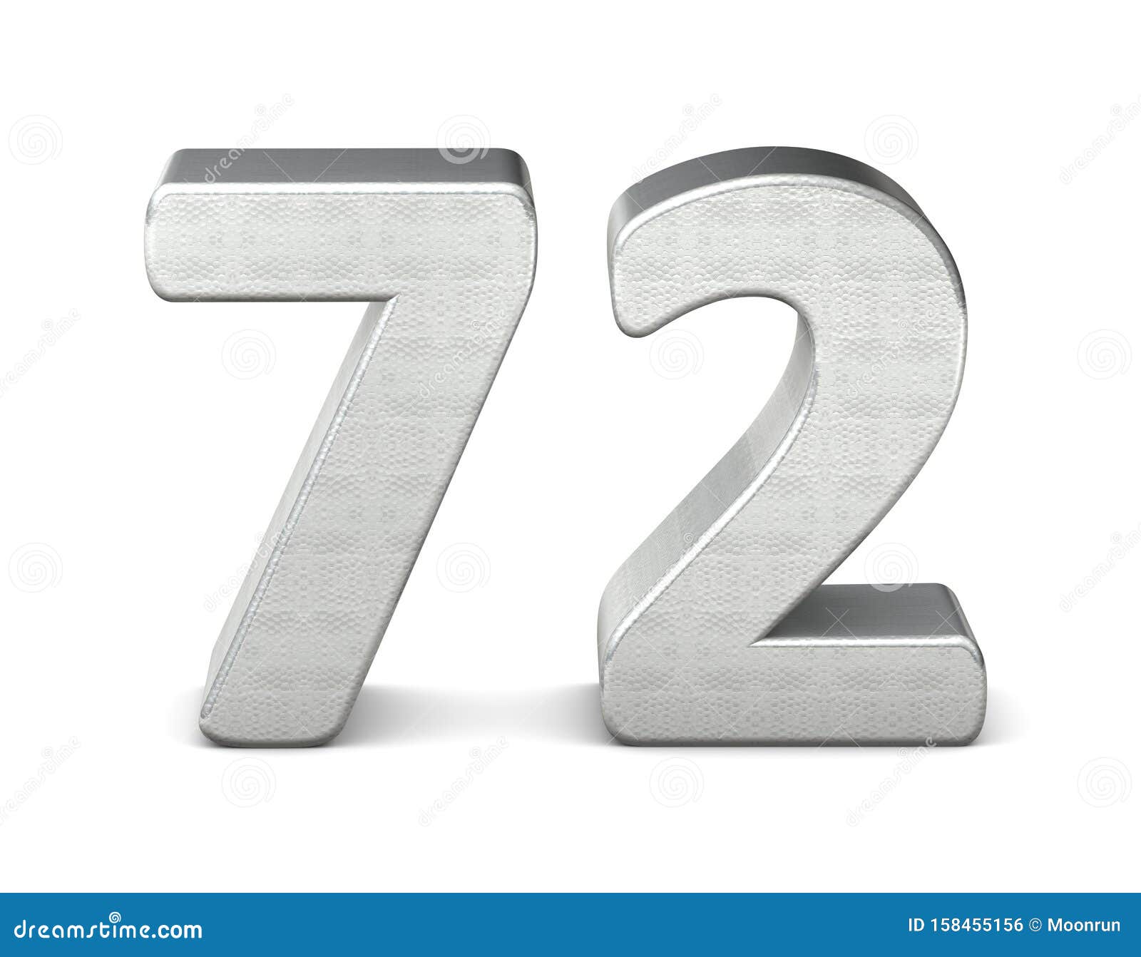 72 Number 3d Silver Structure 3d Stock Illustration - Illustration of ...