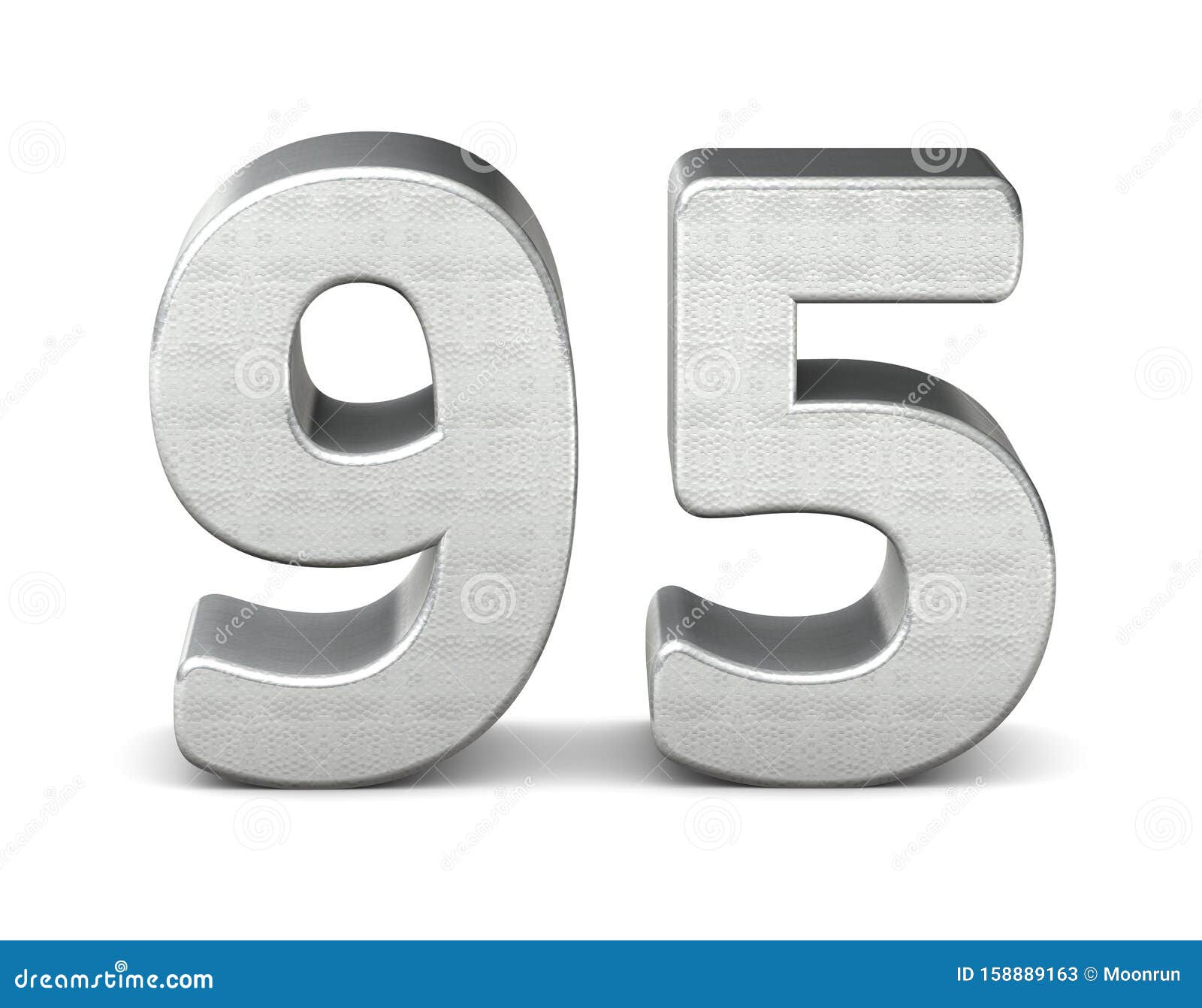 95 Number 3d Silver Structure 3d Stock Illustration - Illustration of ...