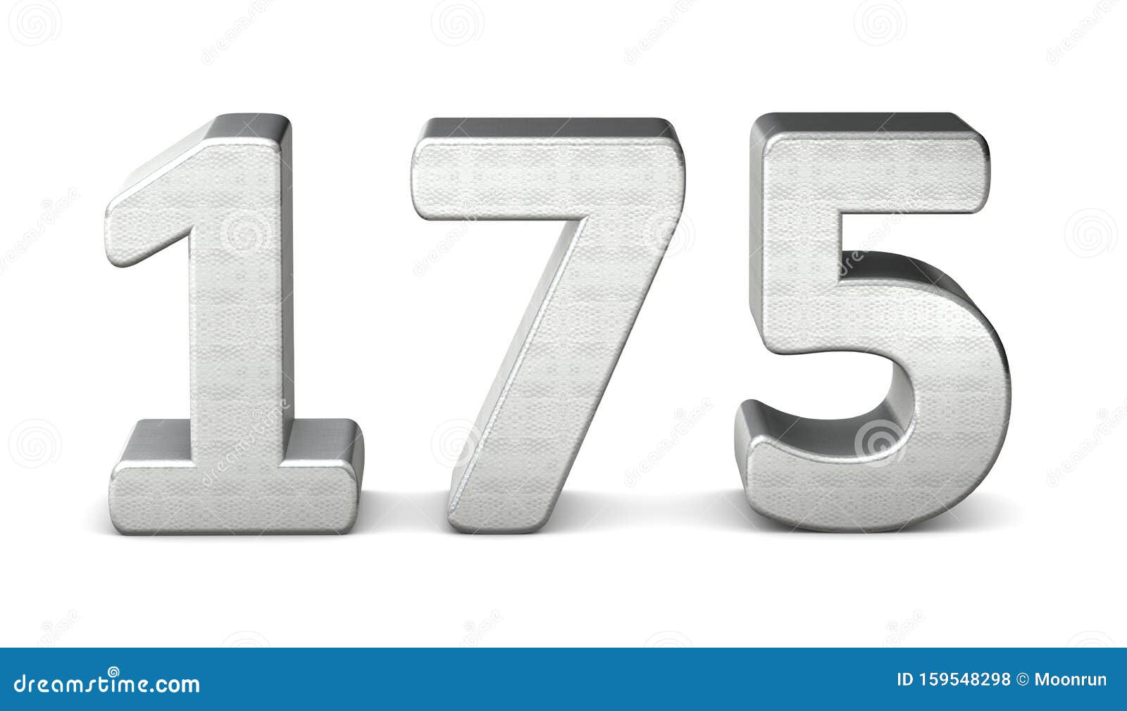 175 Number 3d Silver Structure 3d Stock Illustration - Illustration of ...