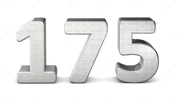 175 Number 3d Silver Structure 3d Stock Illustration - Illustration of ...