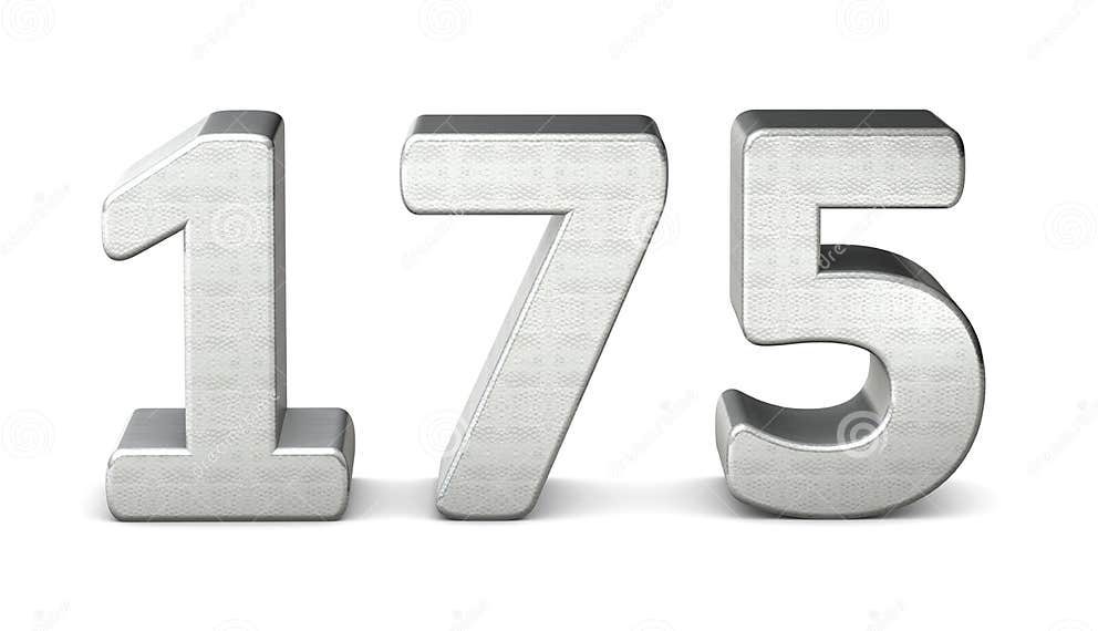 175 Number 3d Silver Structure 3d Stock Illustration - Illustration of ...