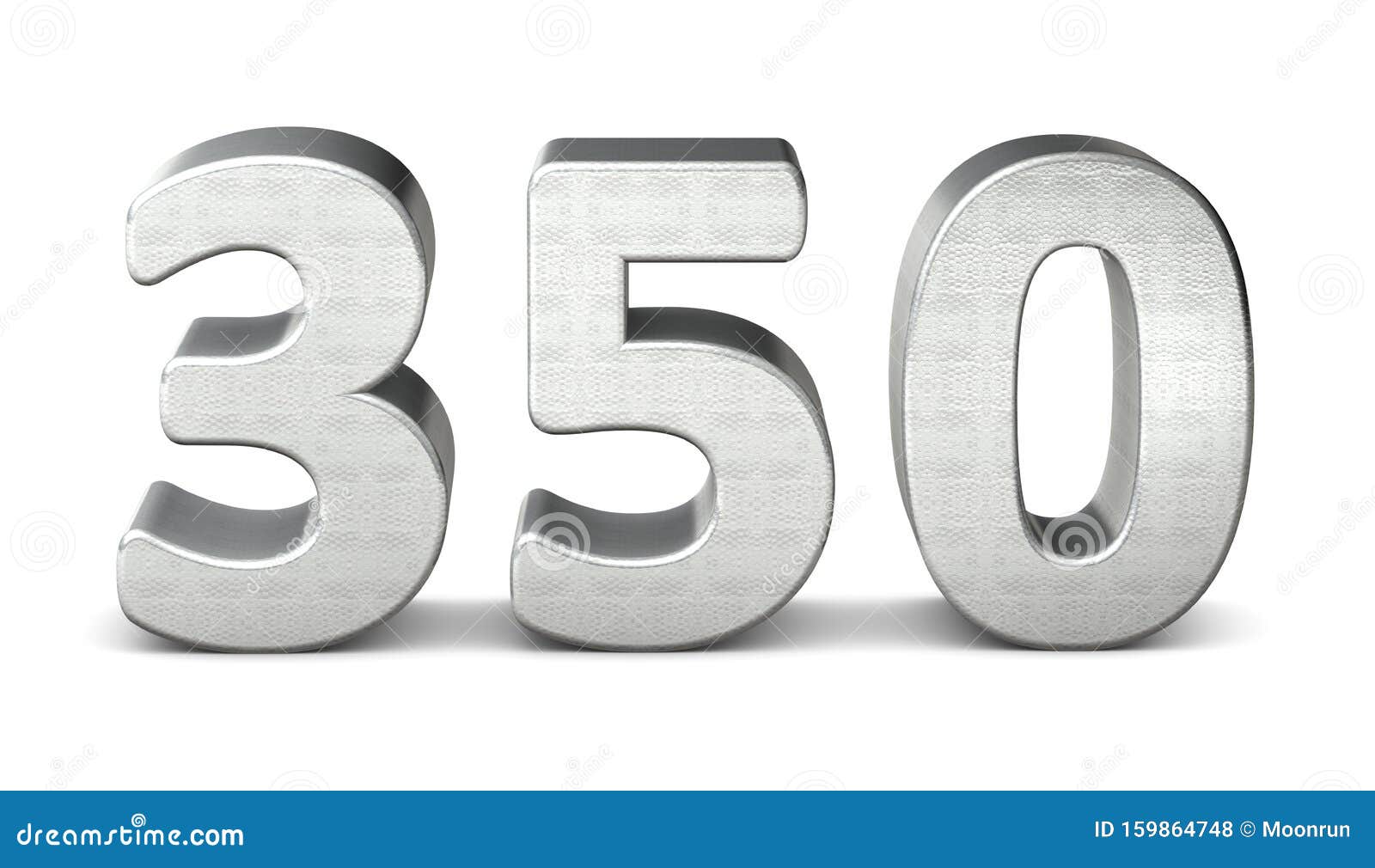 350 Number 3d Silver Structure 3d Stock Illustration - Illustration of ...