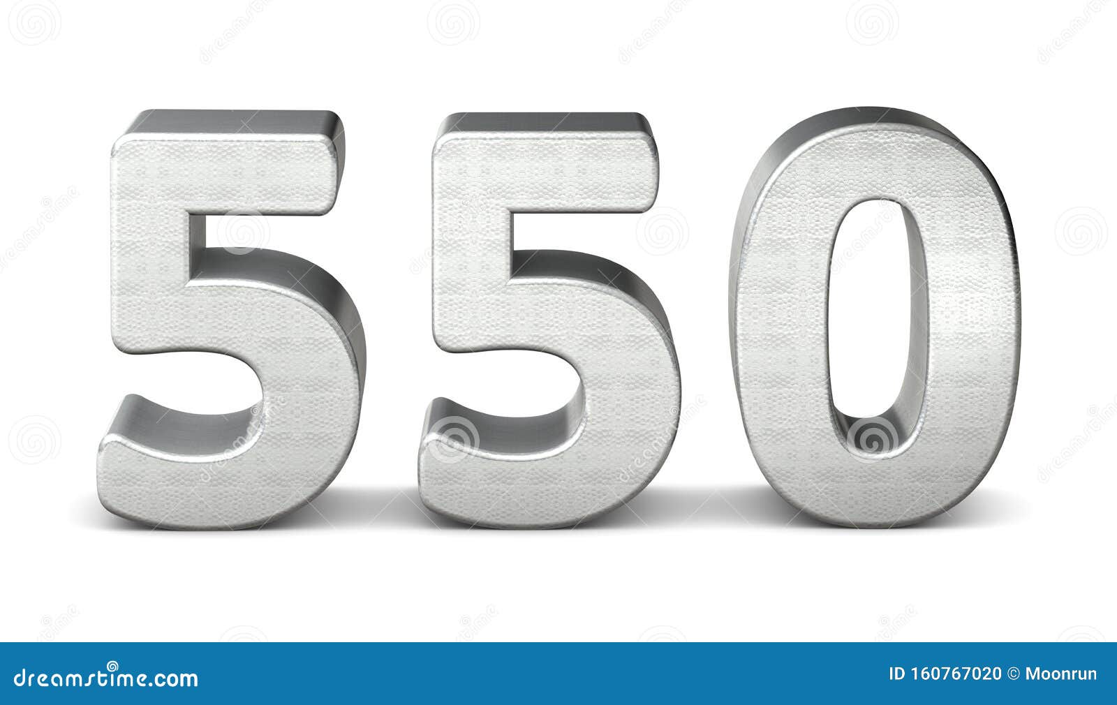 550 Number 3d Silver Structure 3d Stock Illustration - Illustration of ...
