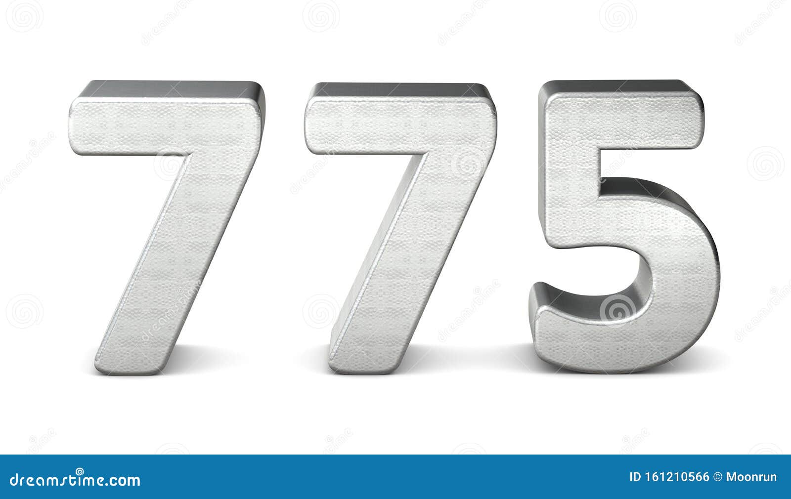 775 Number 3d Silver Structure 3d Stock Illustration - Illustration of ...