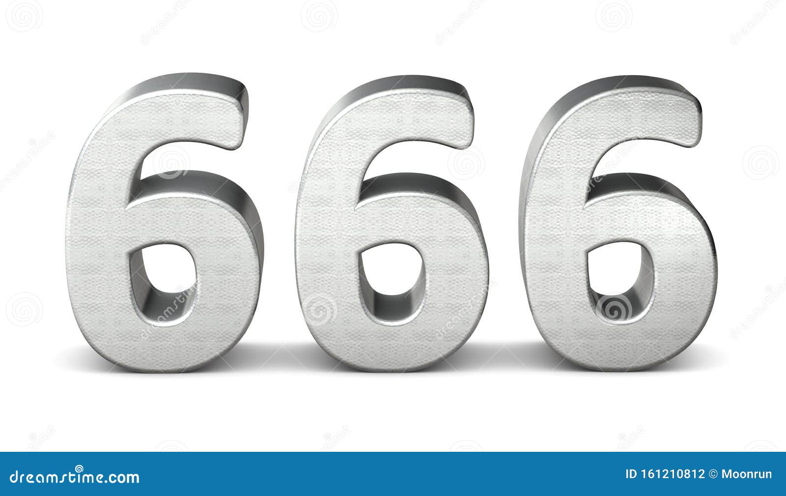 666 Number 3d Silver Structure 3d Stock Illustration - Illustration of ...