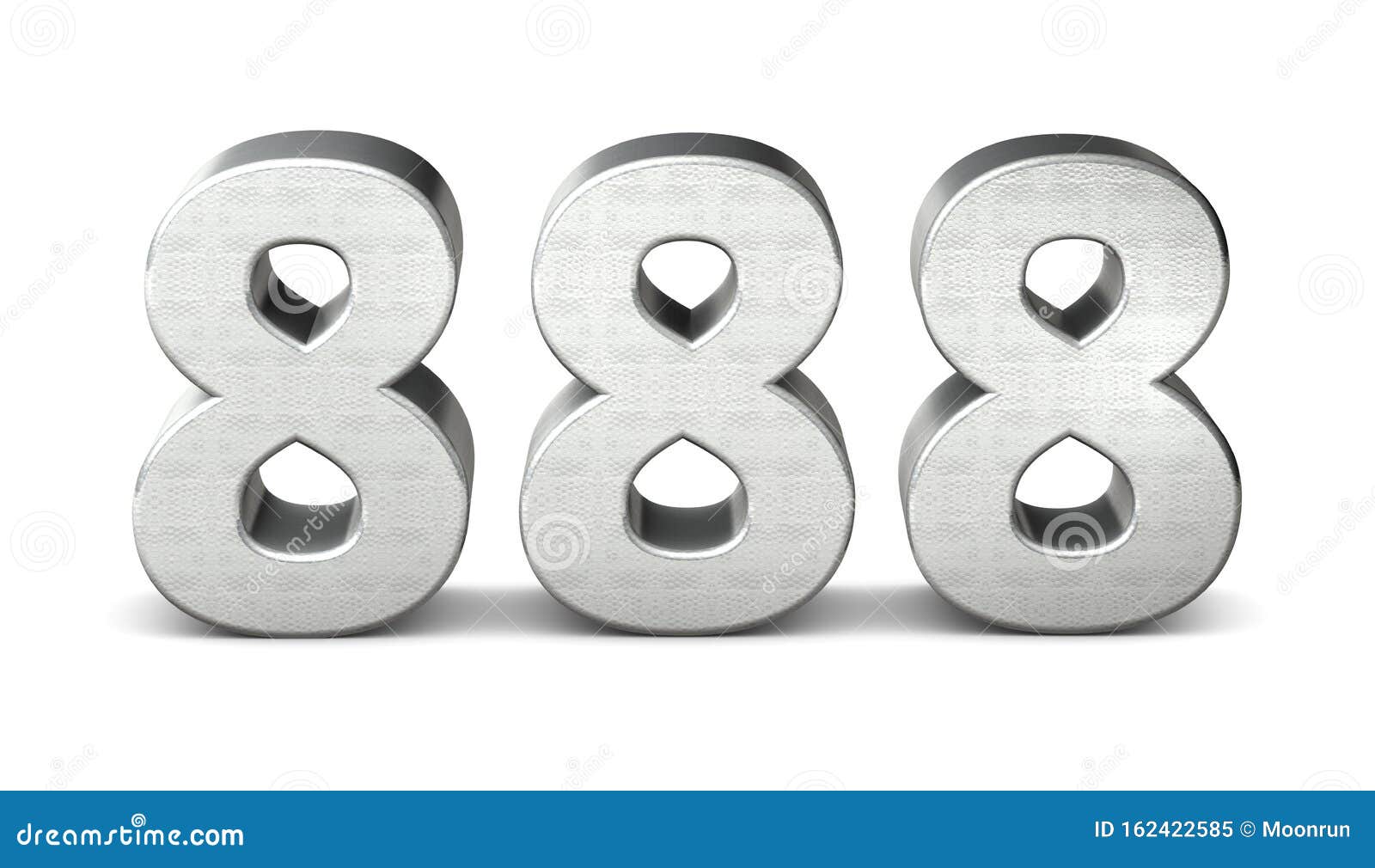 888 Number 3d Silver Structure 3d Stock Illustration - Illustration of ...