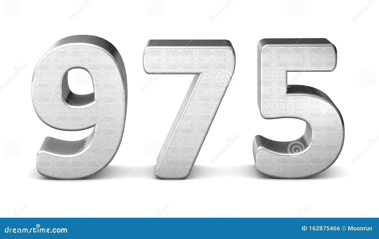 975 Number 3d Silver Structure 3d Stock Illustration - Illustration of ...