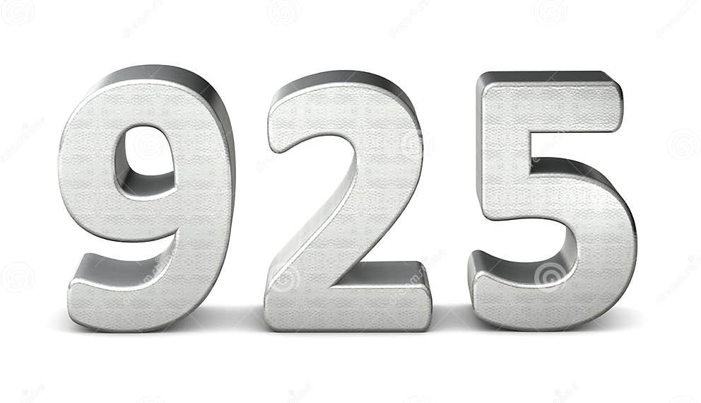 925 Number 3d Silver Structure 3d Stock Illustration - Illustration of ...