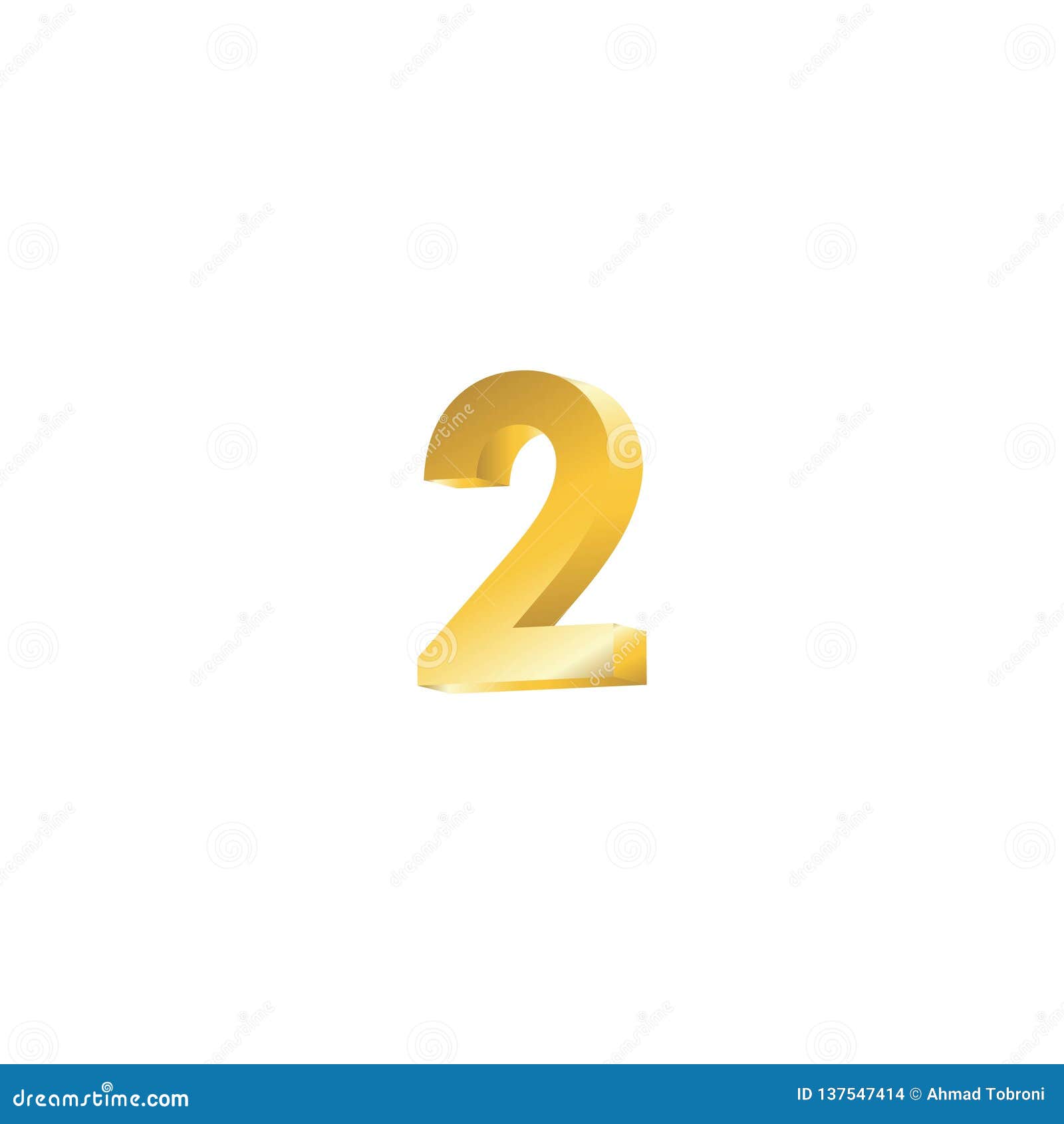 Number 2 3D Vector Template Design Illustration Stock Vector ...