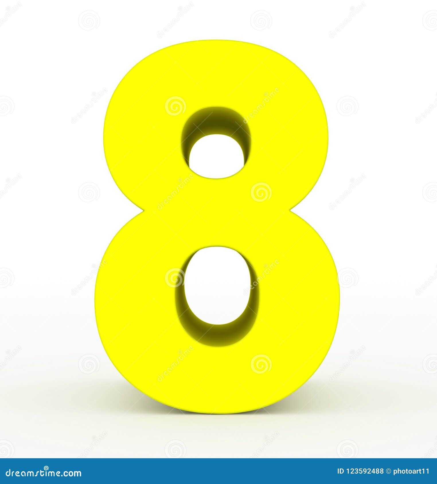 Number 8 3d Yellow Isolated on White Stock Illustration - Illustration ...
