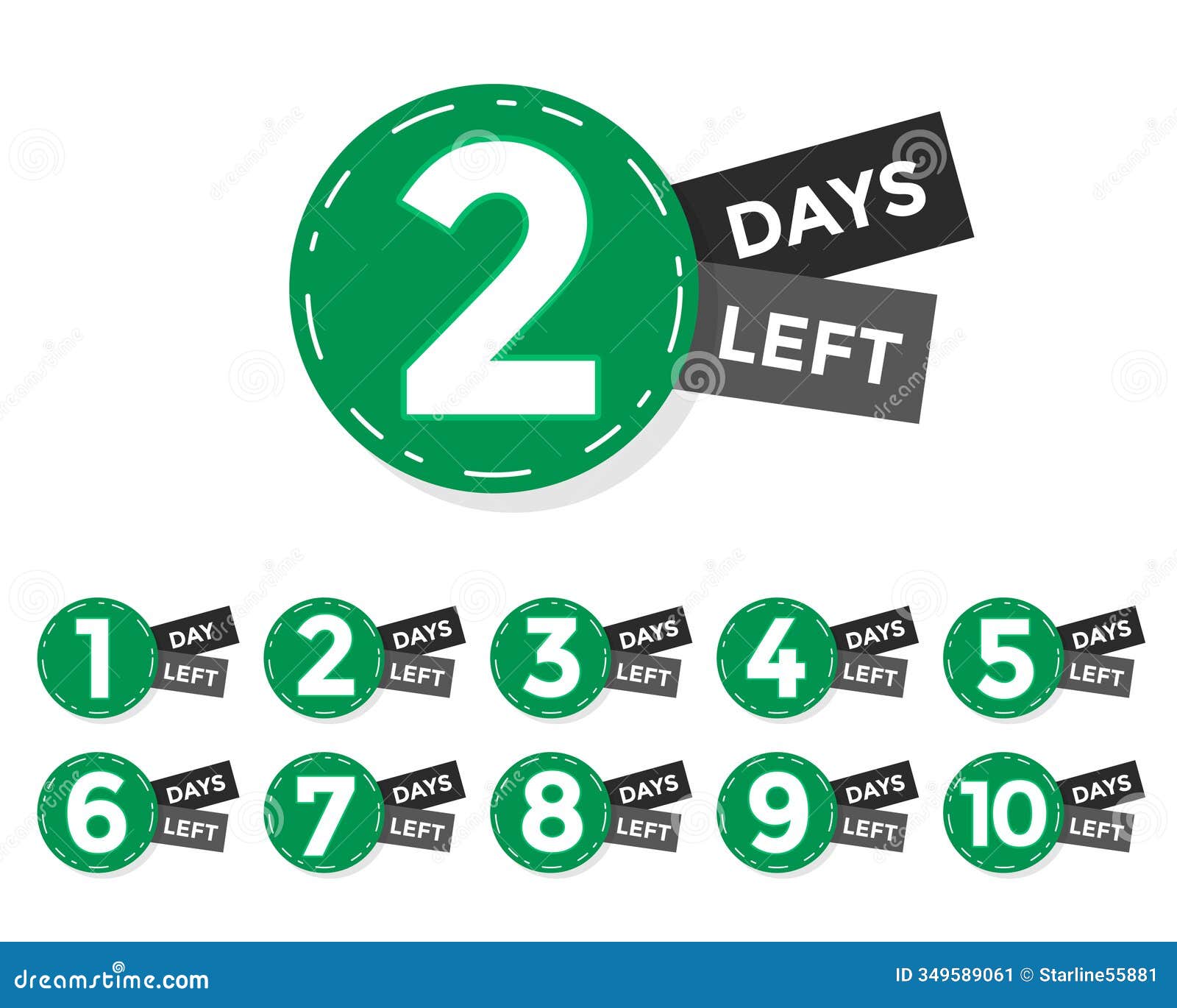 Number of Days Left Badge or Label Design Stock Vector - Illustration ...
