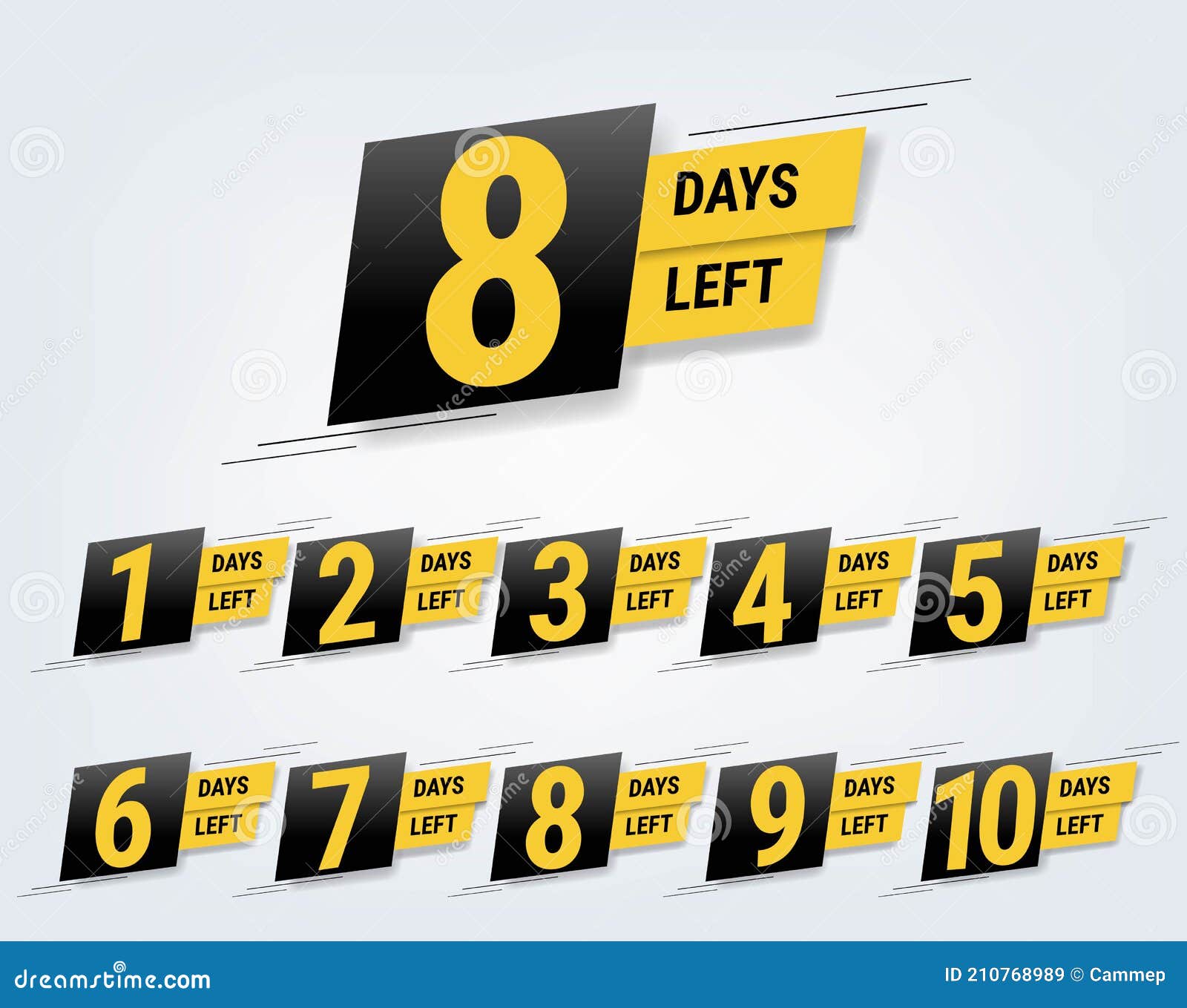 Number of Days Left Banner Grey Background Stock Vector - Illustration ...