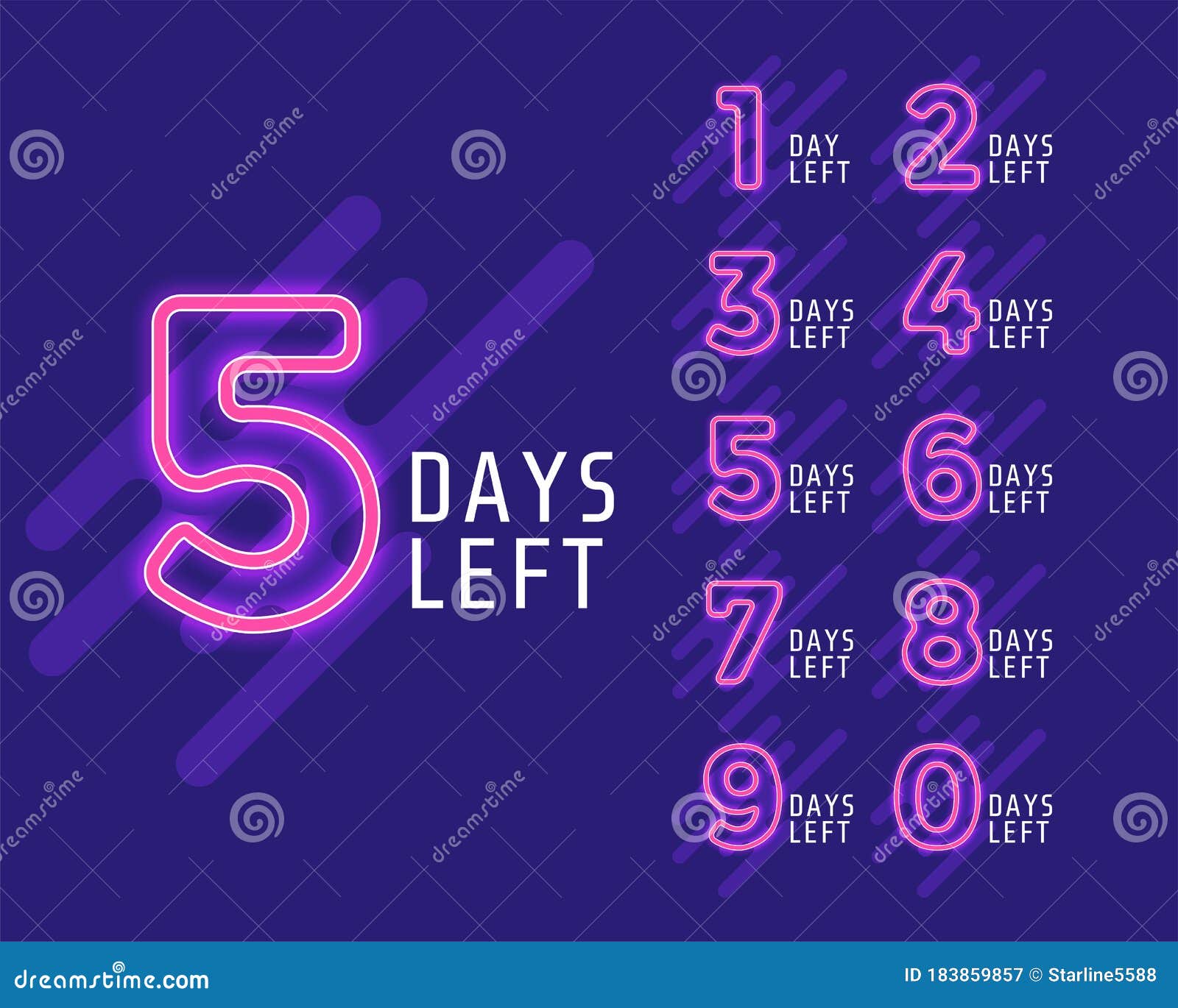 Number of Days Left Banner for Marketing Stock Vector - Illustration of ...