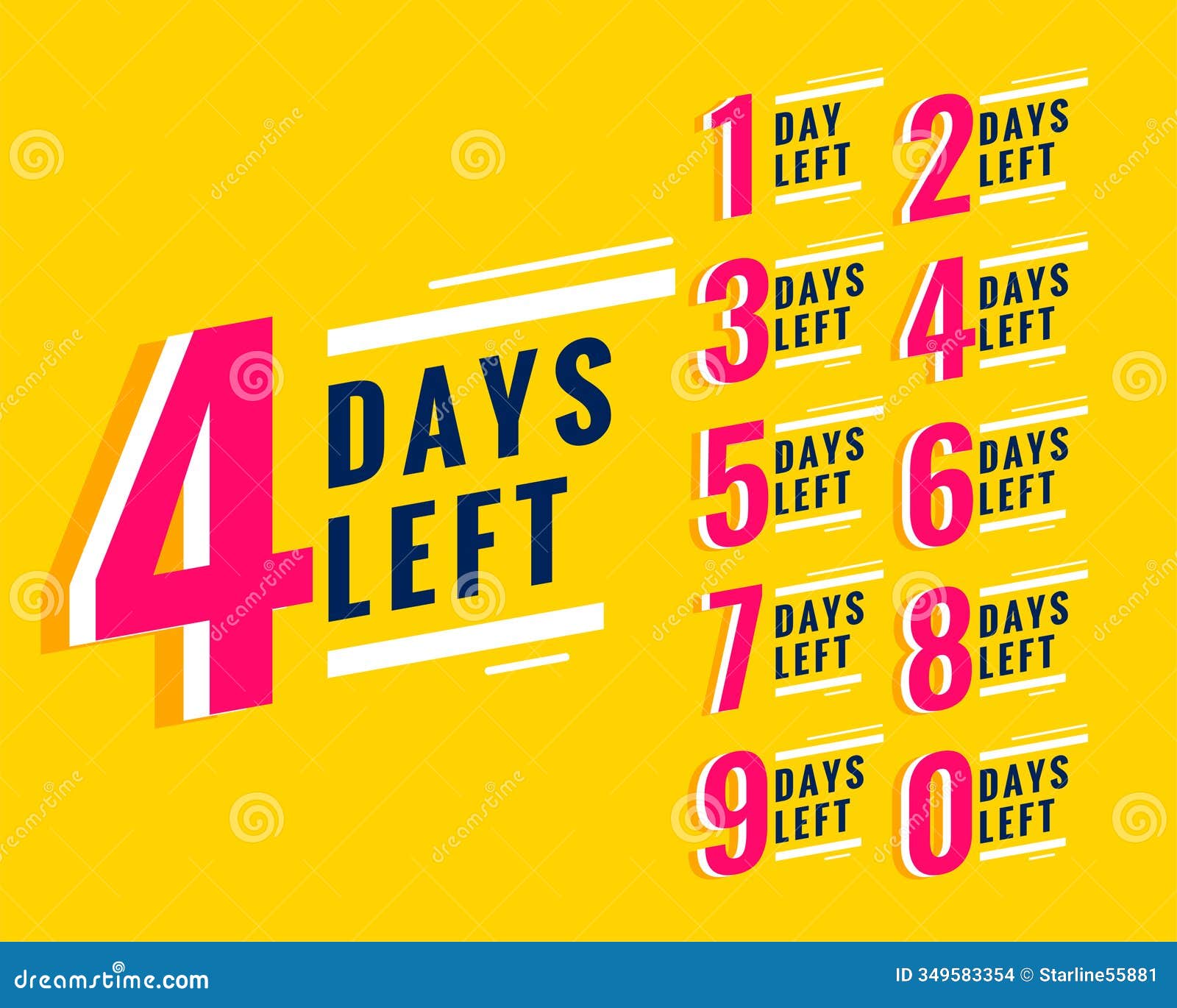 Number of Days Left Banner for Sale and Promotion Stock Vector ...