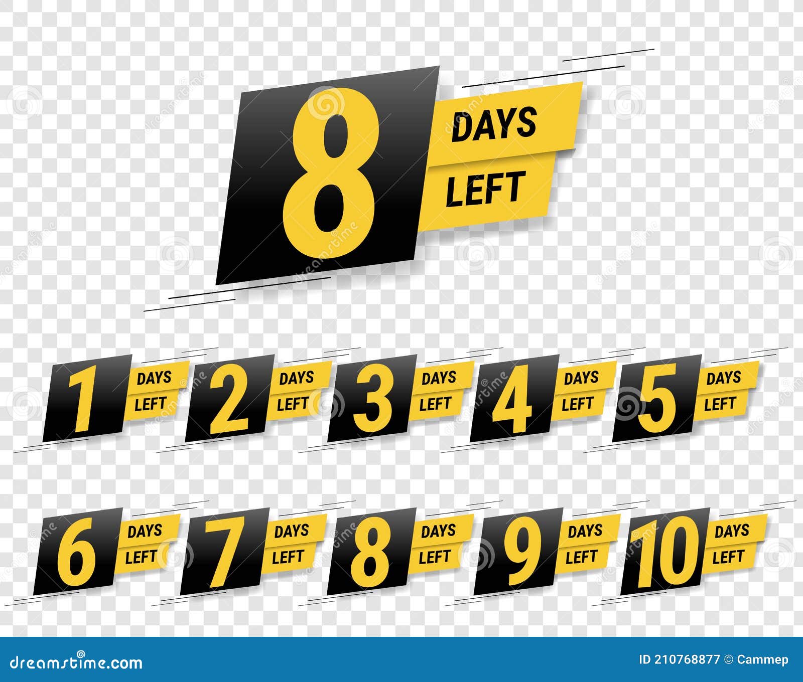 Number of Days Left Banner Transparent Background Stock Vector ...