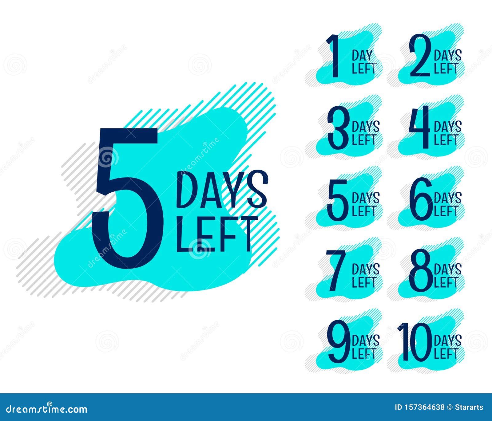 Number of Days Left Countdown Banner Set Stock Vector - Illustration of ...