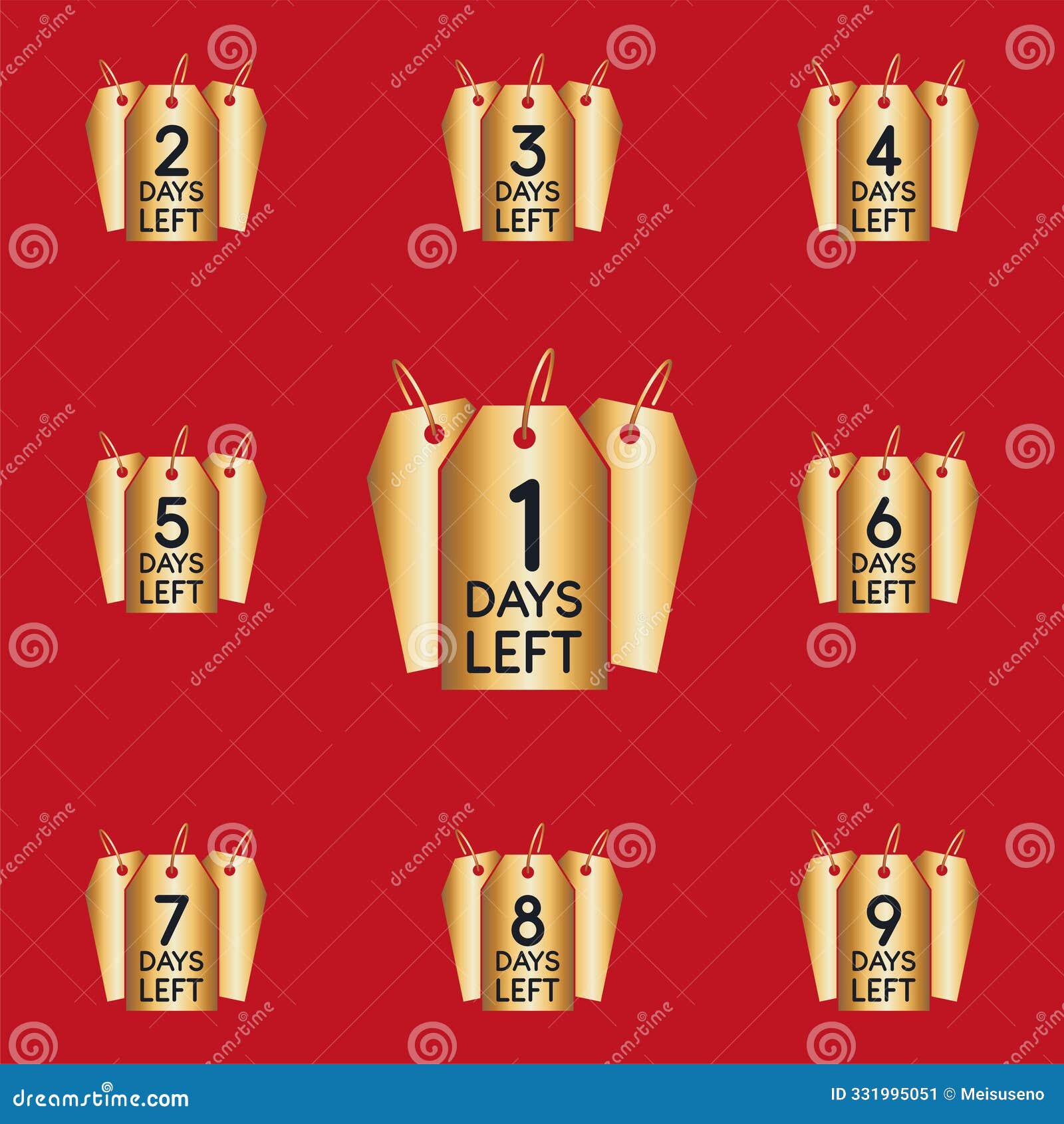 Number Days Left Countdown Vector Illustration Template Stock ...
