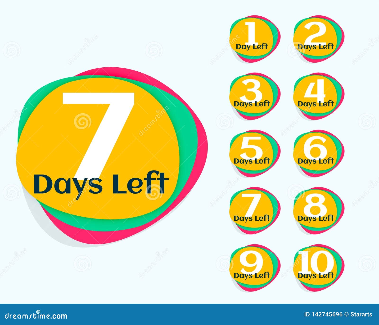 Number of Days Left Promotional Banner or Sticker Stock Vector ...