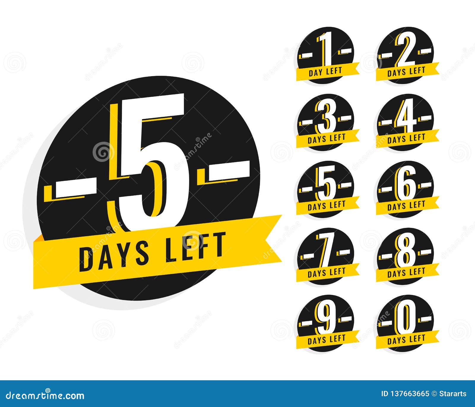 Number of Days Left Promotional Banner Symbol Stock Vector ...
