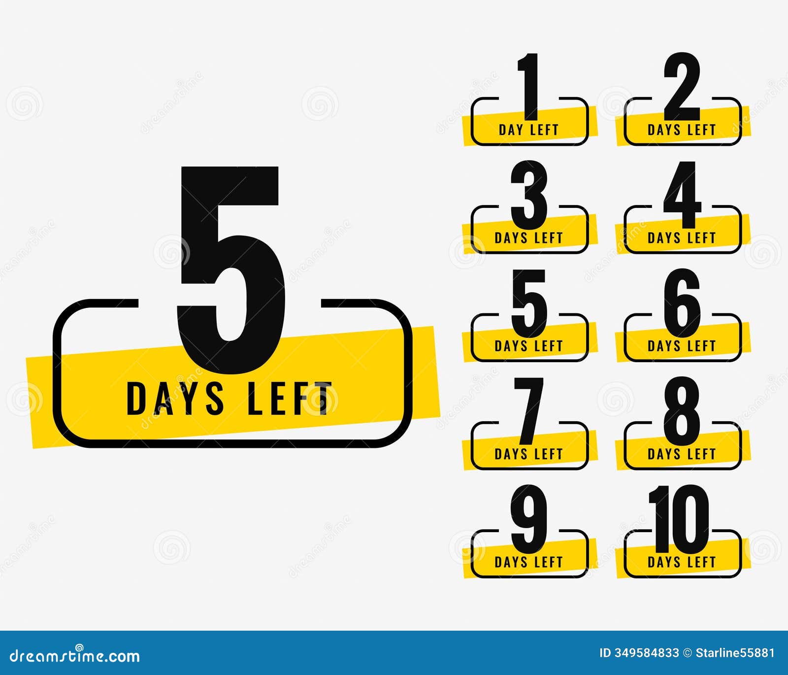 Number of Days Left Promotional Banner Symbol Stock Vector ...