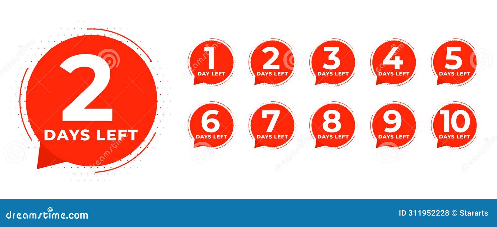 Number of Days Left Sticker Template in Flat Style Stock Vector ...