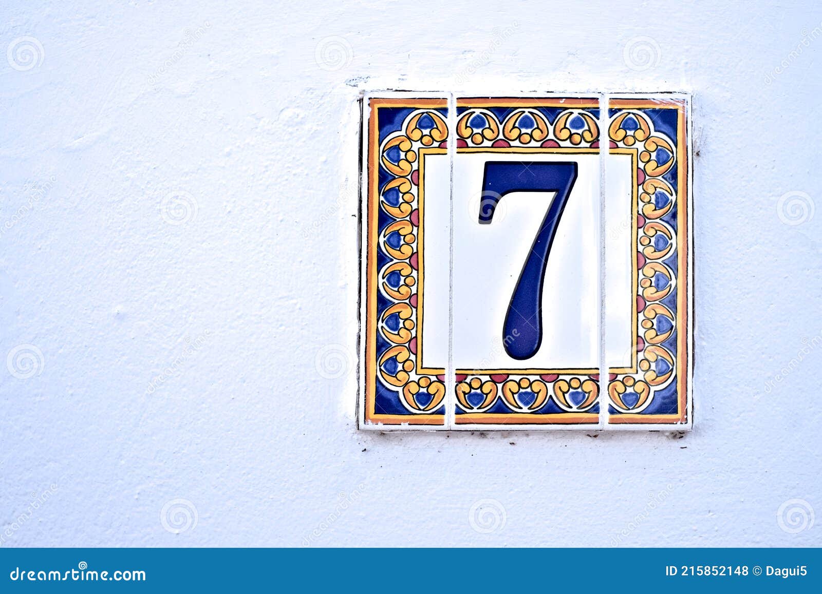 Number 7, Decorative and Colorful on a White Background. Stock Photo ...