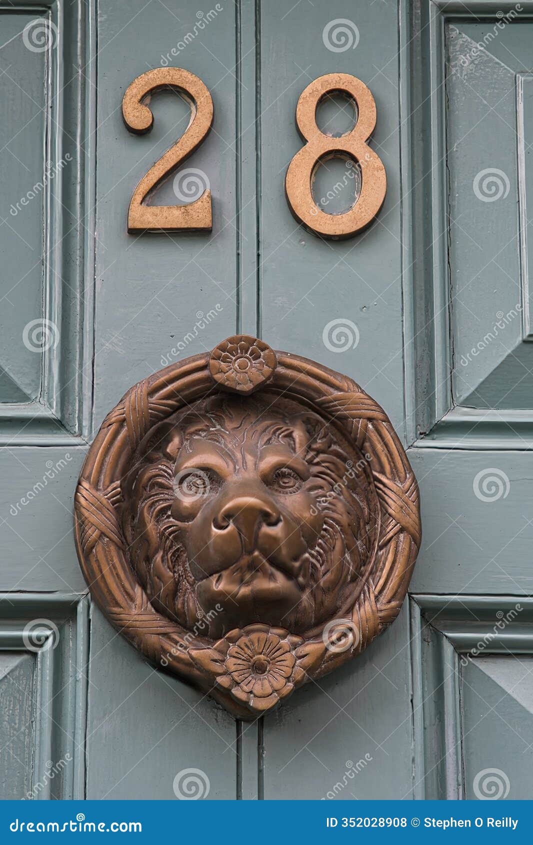 Number 28 Decorative Door Knocker Stock Photo - Image of door, knocker ...