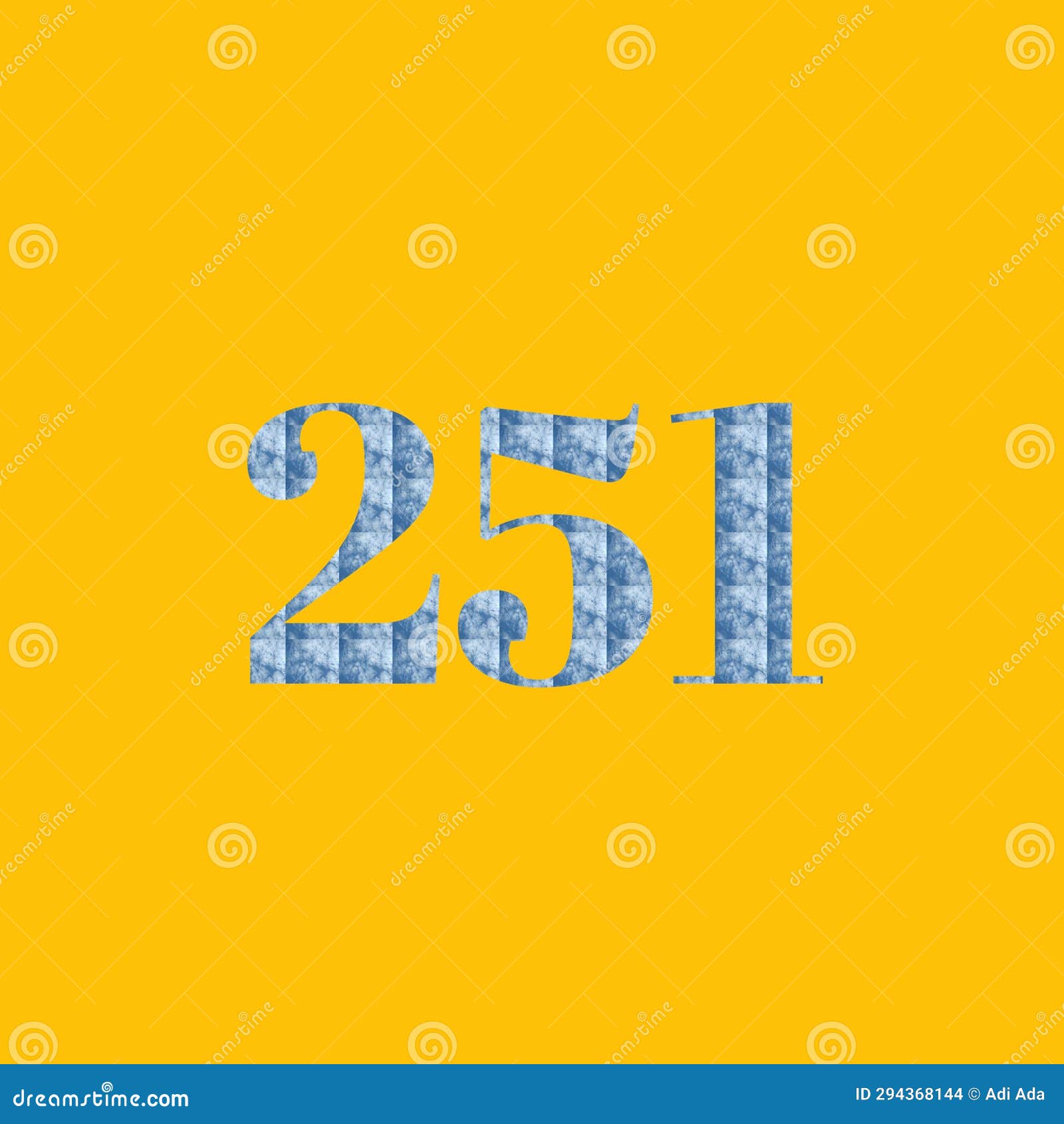 Number 251 Design with Cloud Texture on Colour Background 2 Stock Photo ...