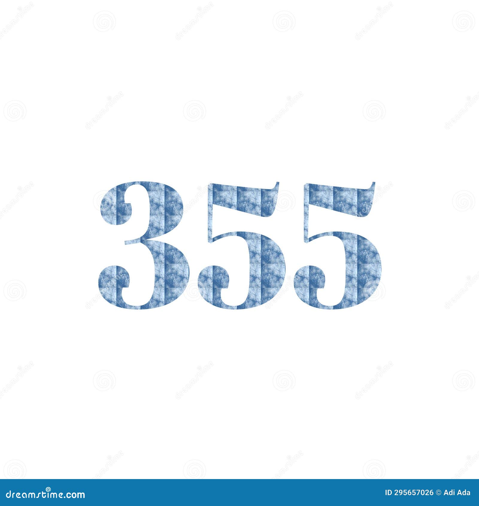 Number 355 Design with Cloud Texture on White and Black Background ...