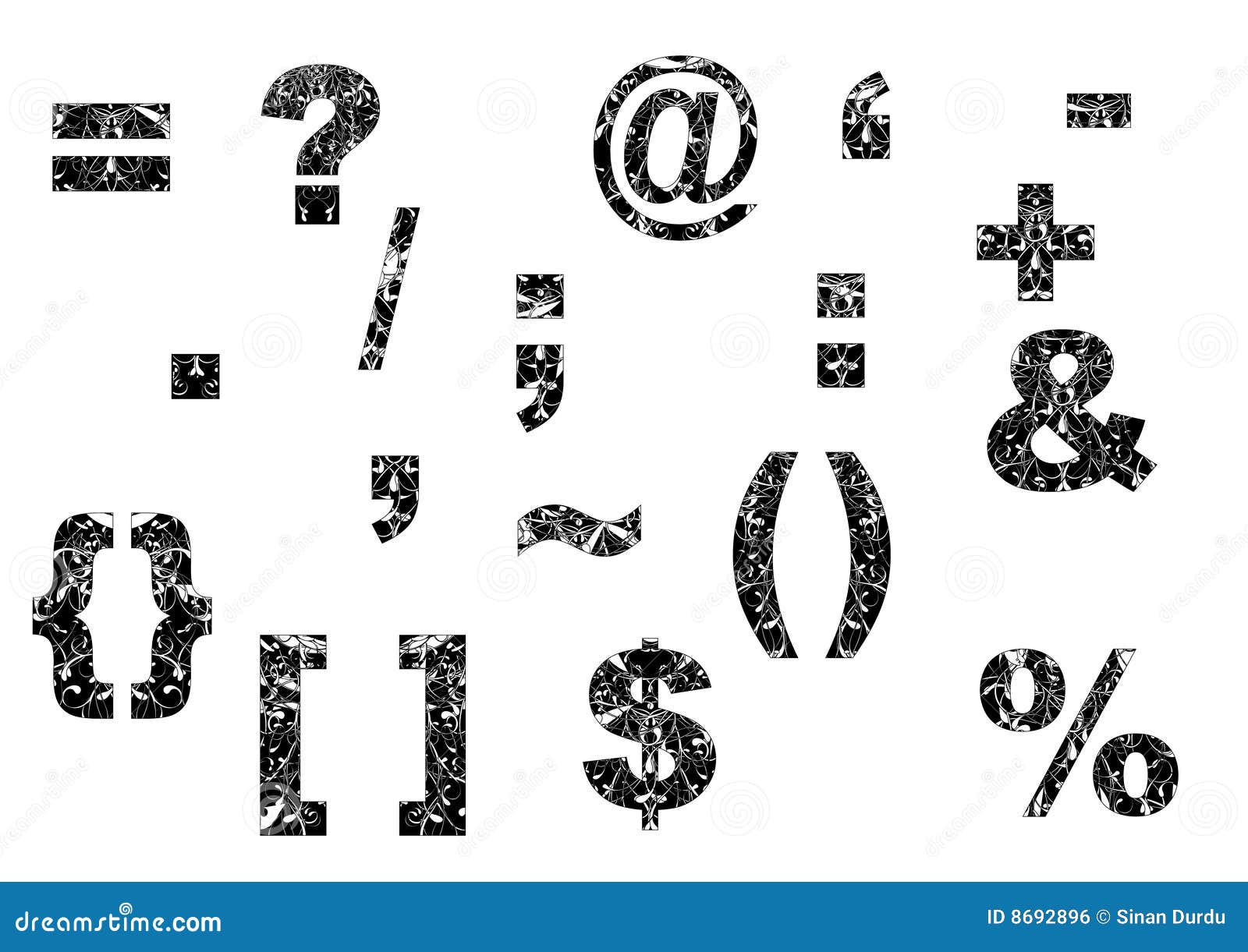 Number Design Element with Floral Texture Stock Vector - Illustration ...