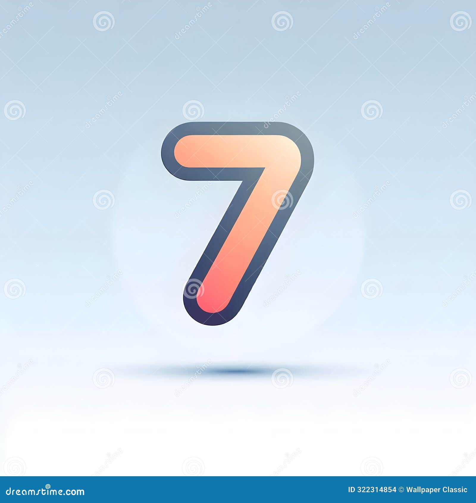 Number 7 Design Vector with Background Blue Stock Illustration ...