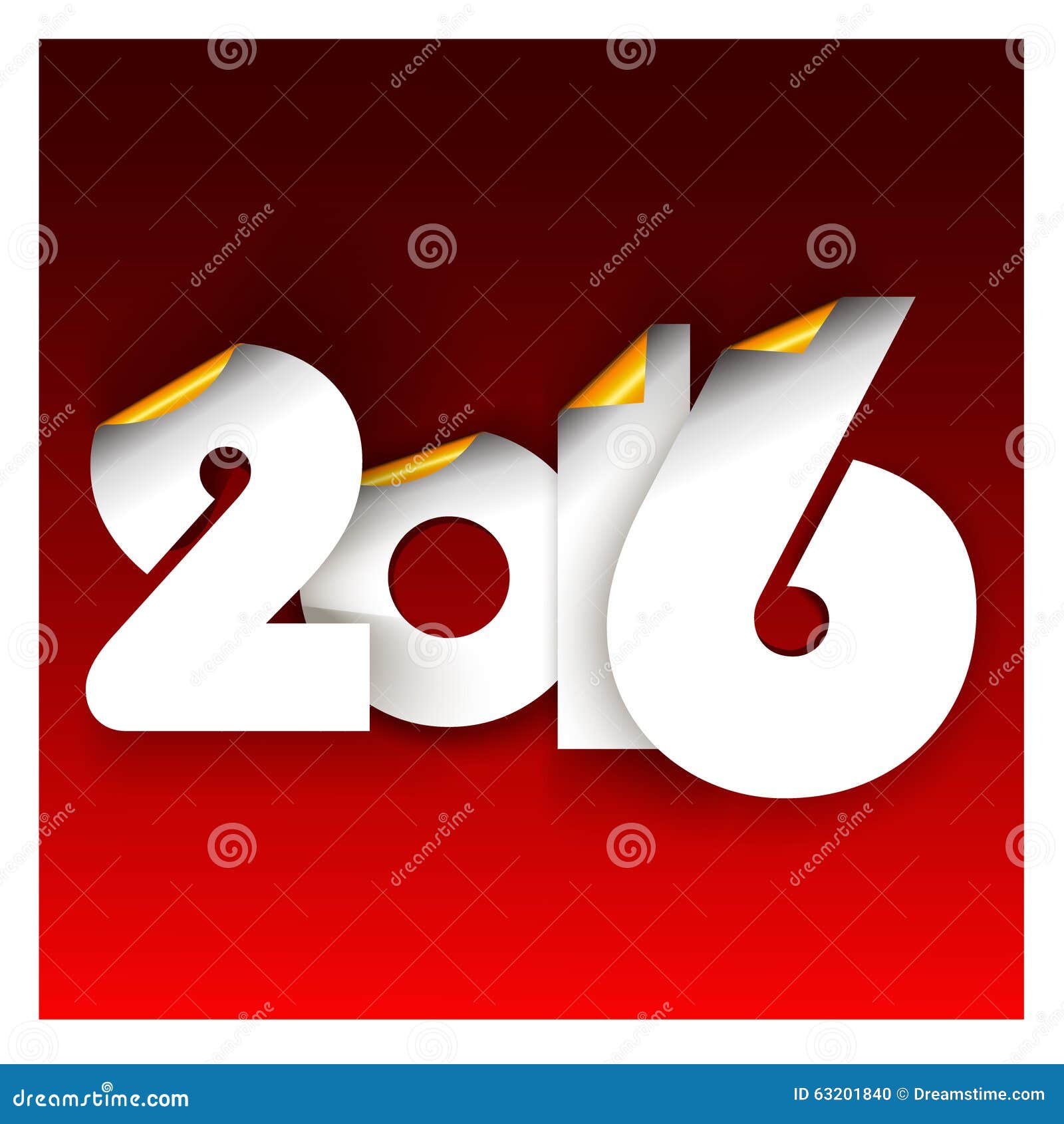 2016 Number Design. Vector Illustration Stock Illustration ...