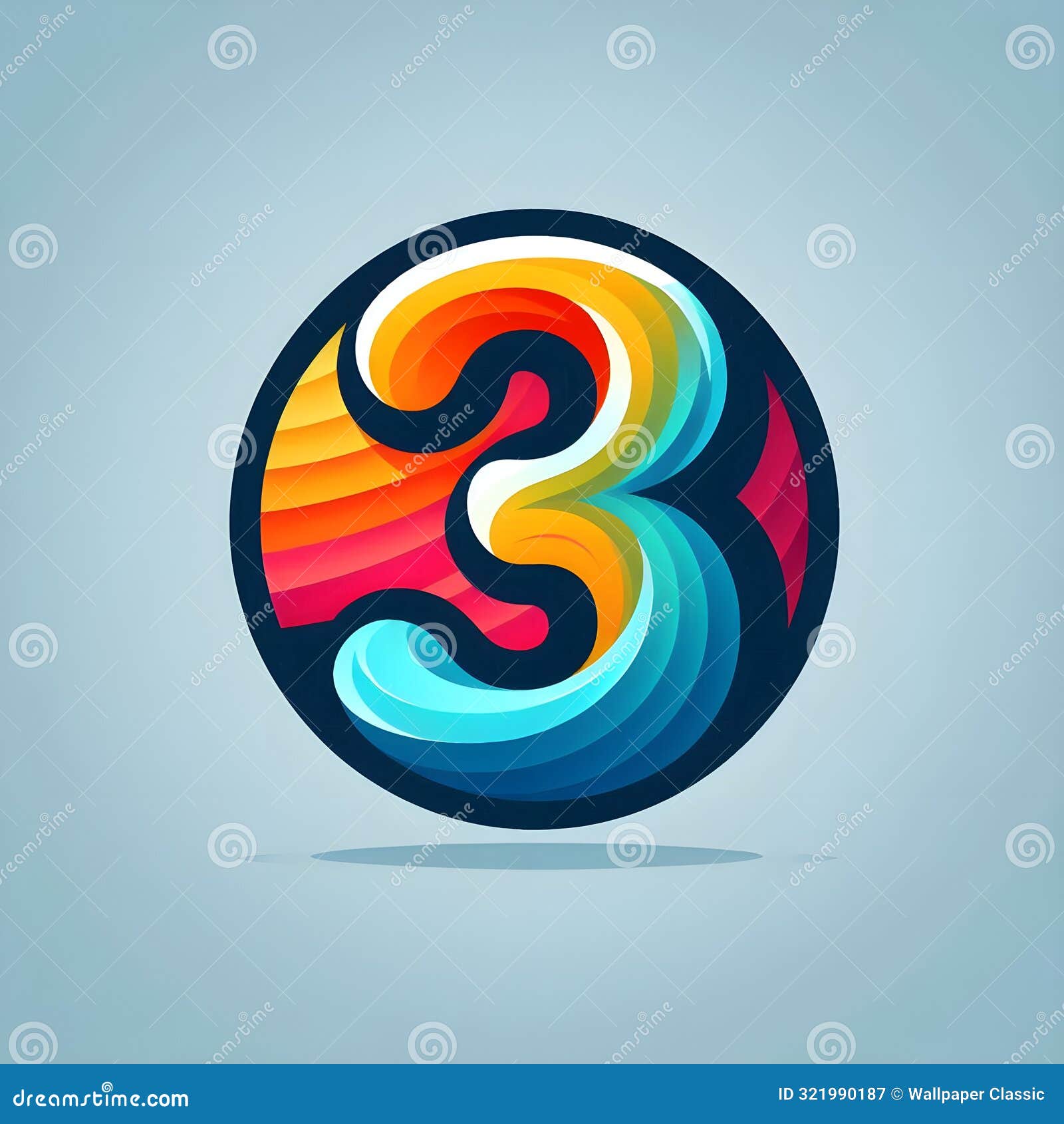 Number 3 Design Vector Logo Ai Generator Stock Illustration ...
