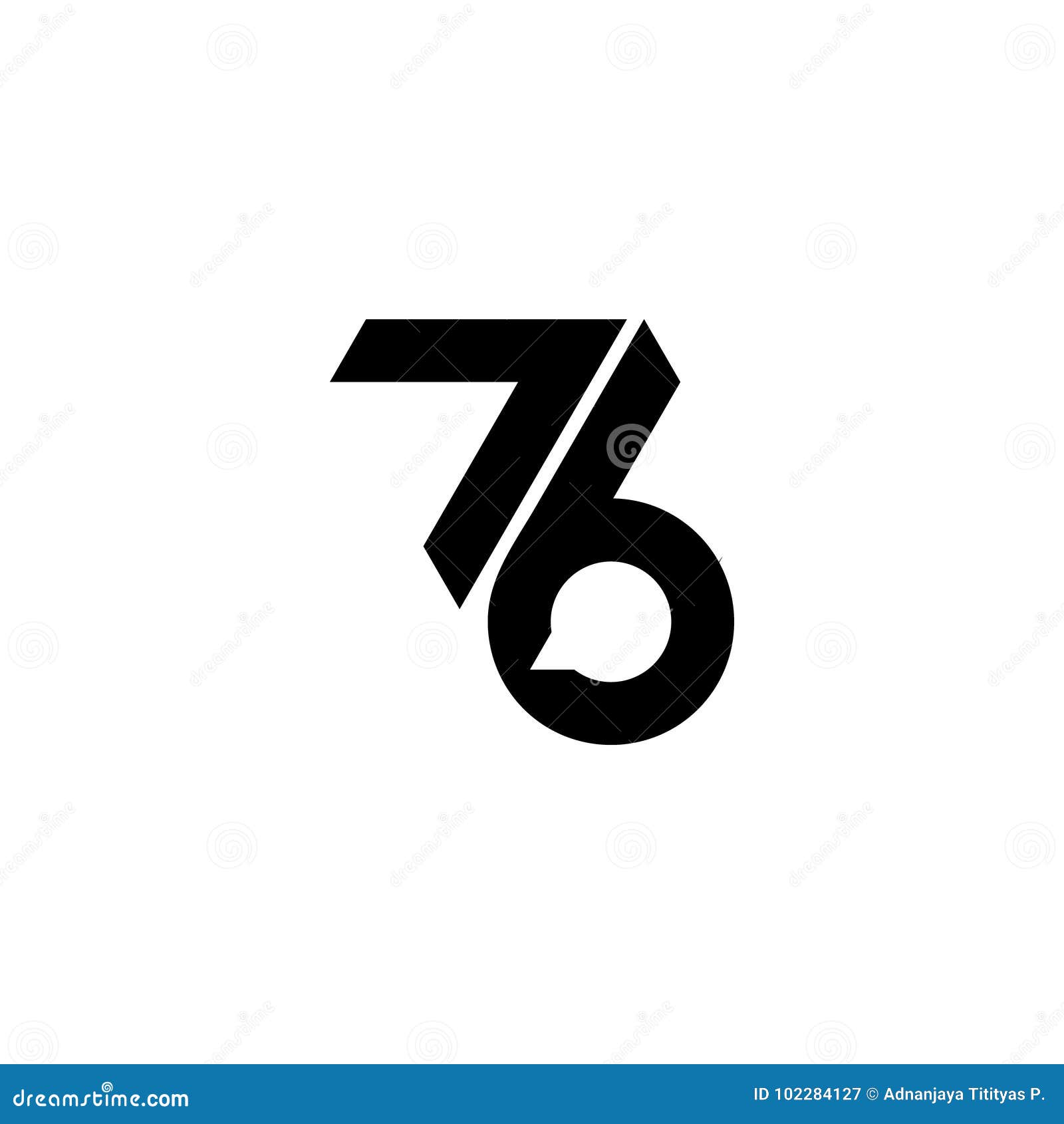 Number 76 with Dialog Symbol Logo Stock Vector - Illustration of office ...