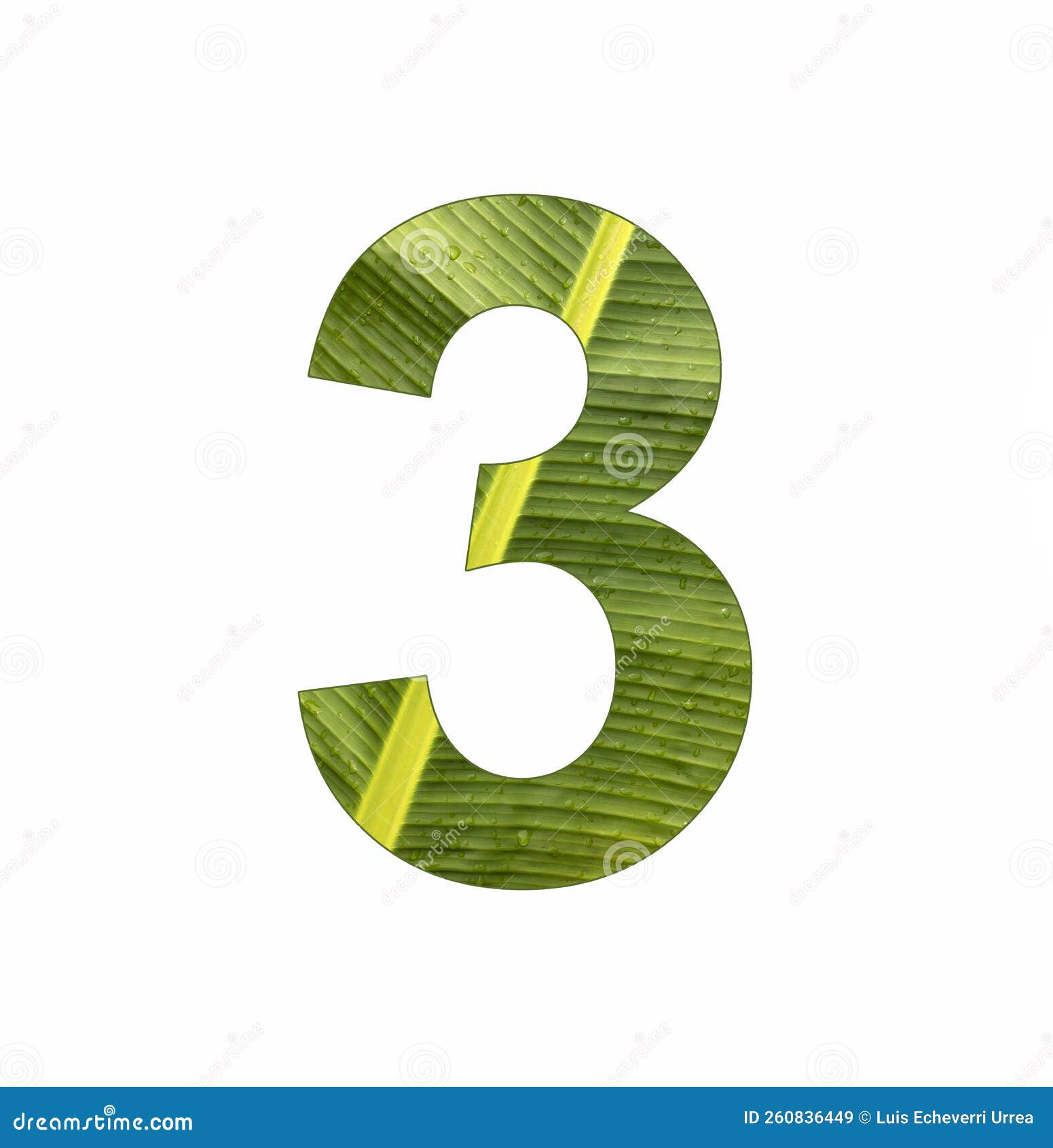 Number 3, Digit On Banana Plant Leaf Background Royalty-Free Stock ...