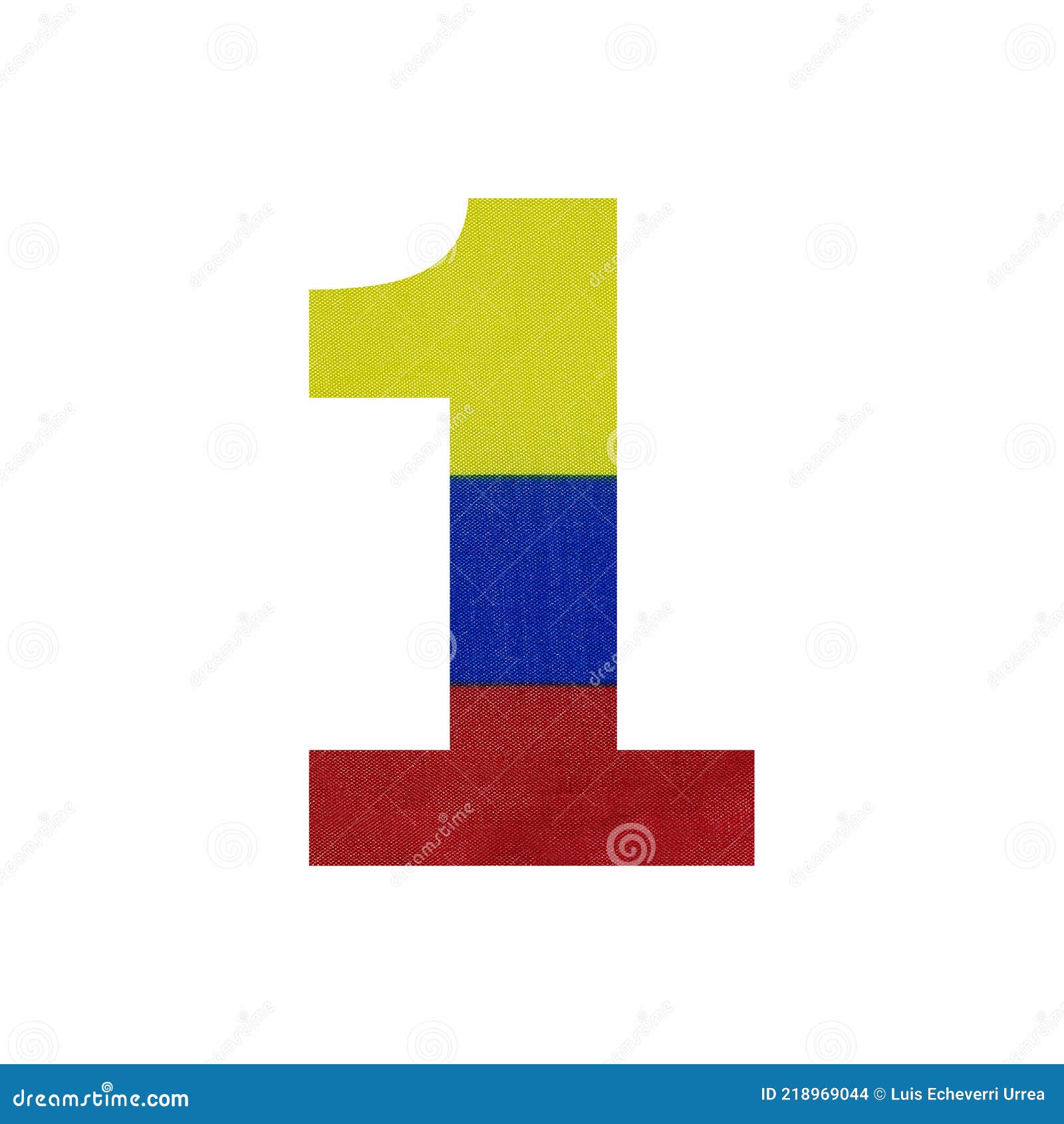 Digit Number 1 - Colombia Flag Colors Stock Illustration - Illustration ...