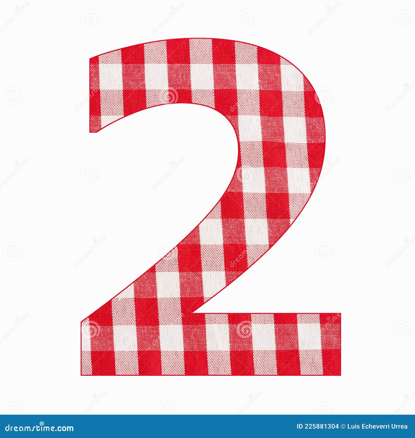 Number 2 Digit - Red Checkered Napkin Background Stock Illustration ...