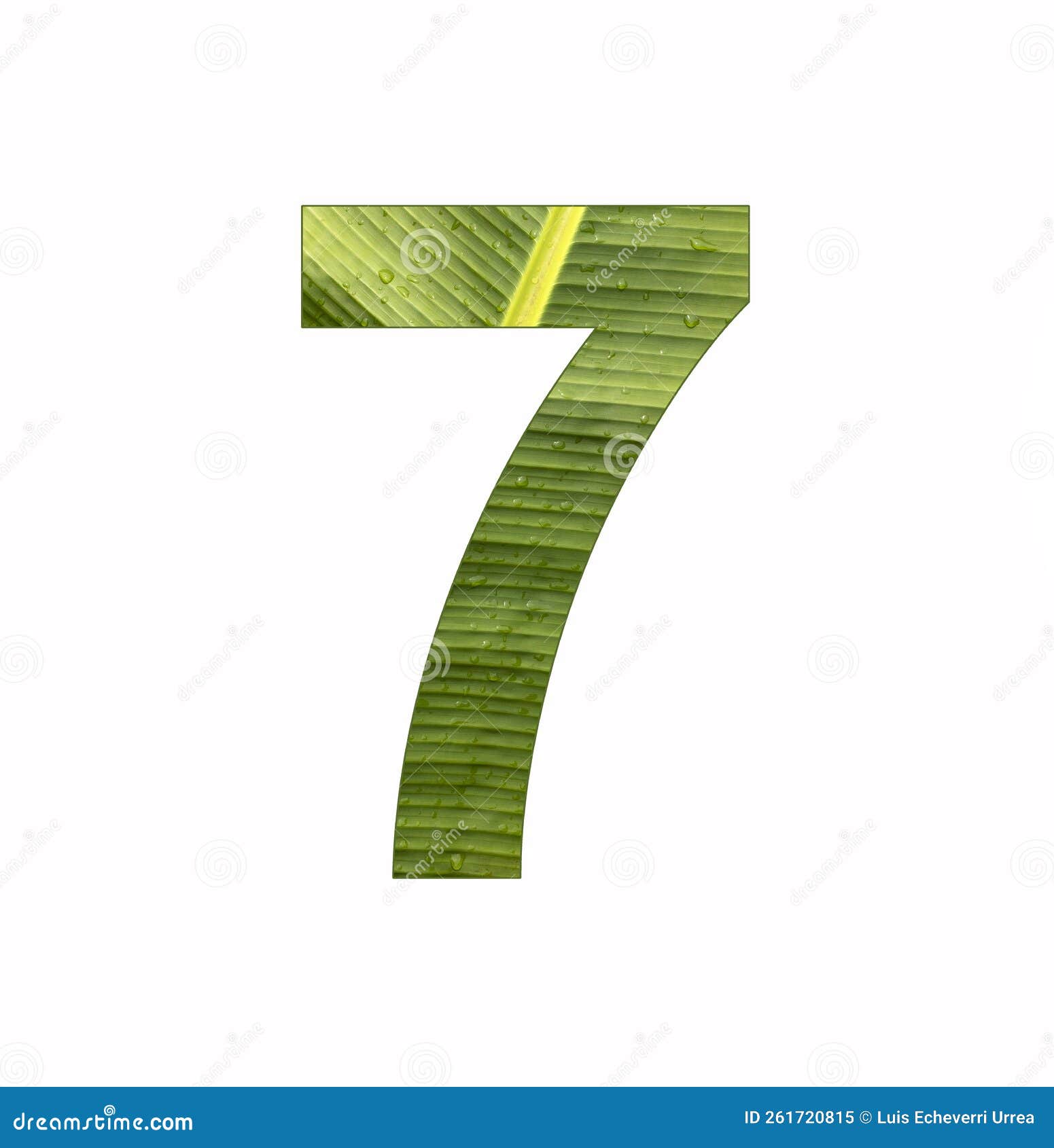 Number 7, Digit On Banana Plant Leaf Background Royalty-Free Stock ...