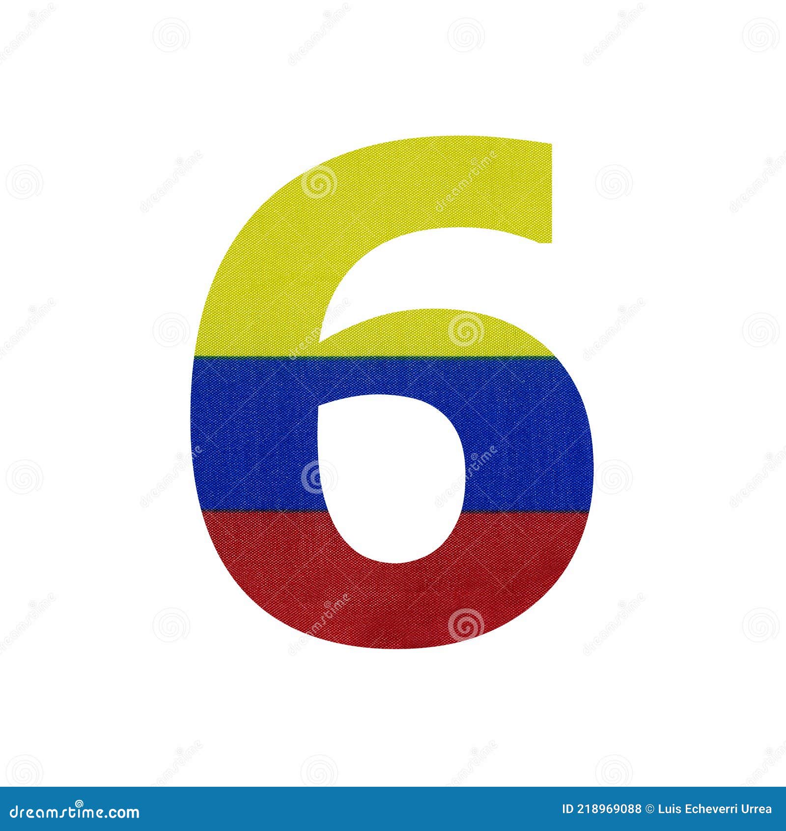 Number Digit Six - Colombia Flag Colors Stock Illustration ...