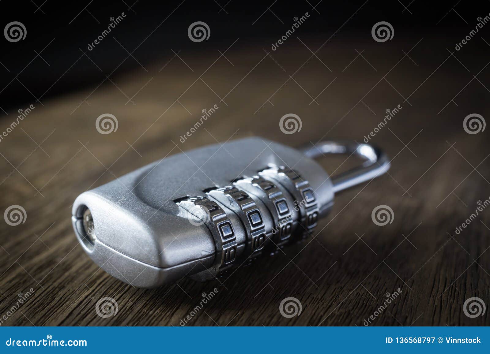 Number Digits Code Key Lock on Table, Dim Light Stock Image - Image of ...