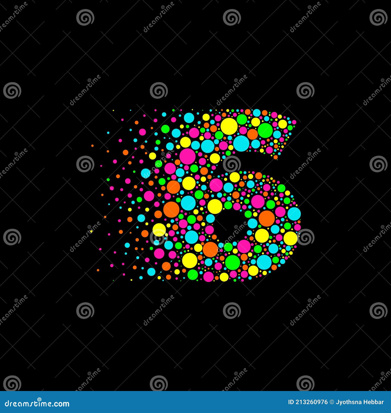 Number 6 in Dispersion Effect, Scattering Circles/Bubbles,Colorful ...