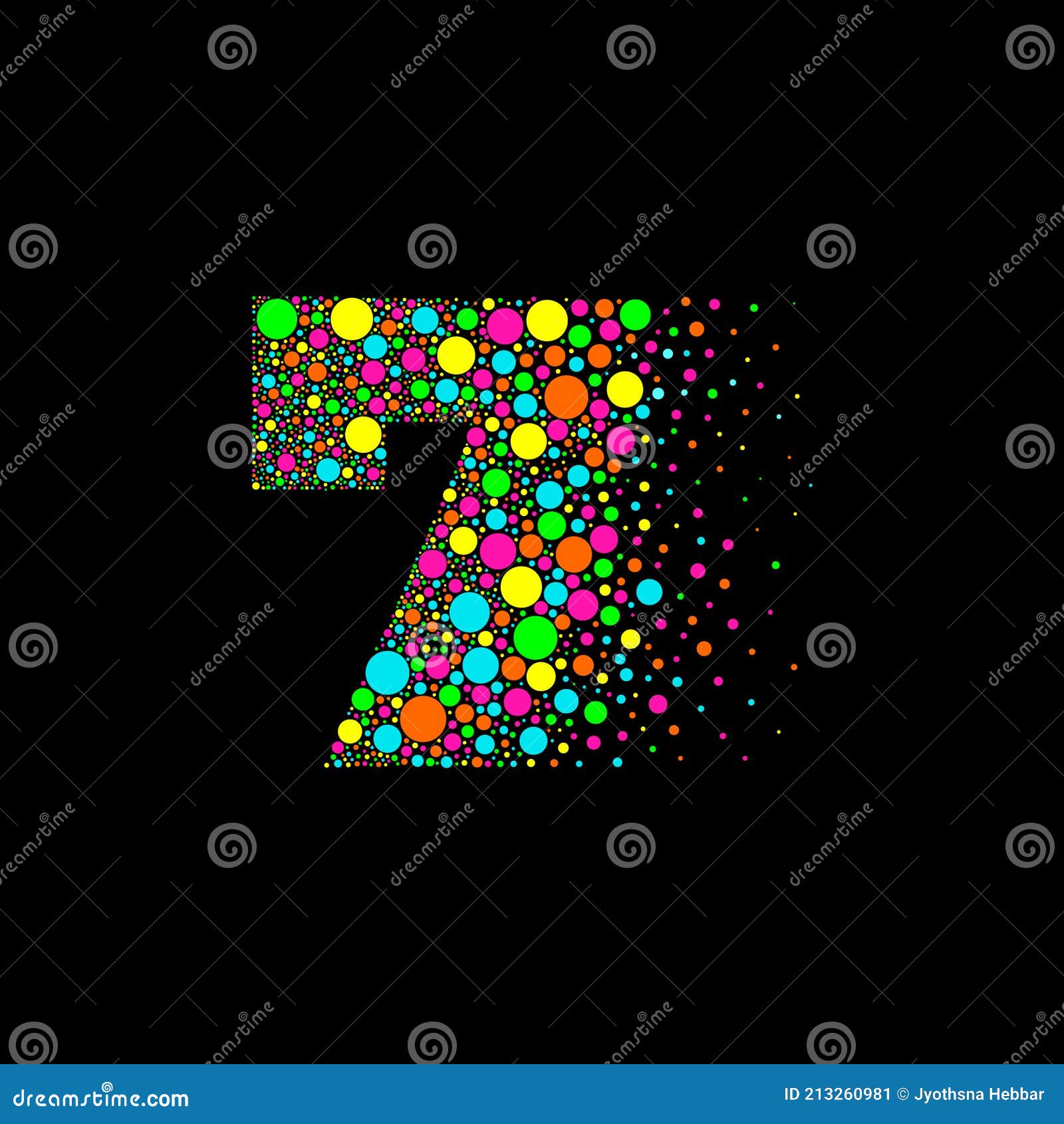 Number 7 in Dispersion Effect, Scattering Circles/Bubbles,Colorful ...