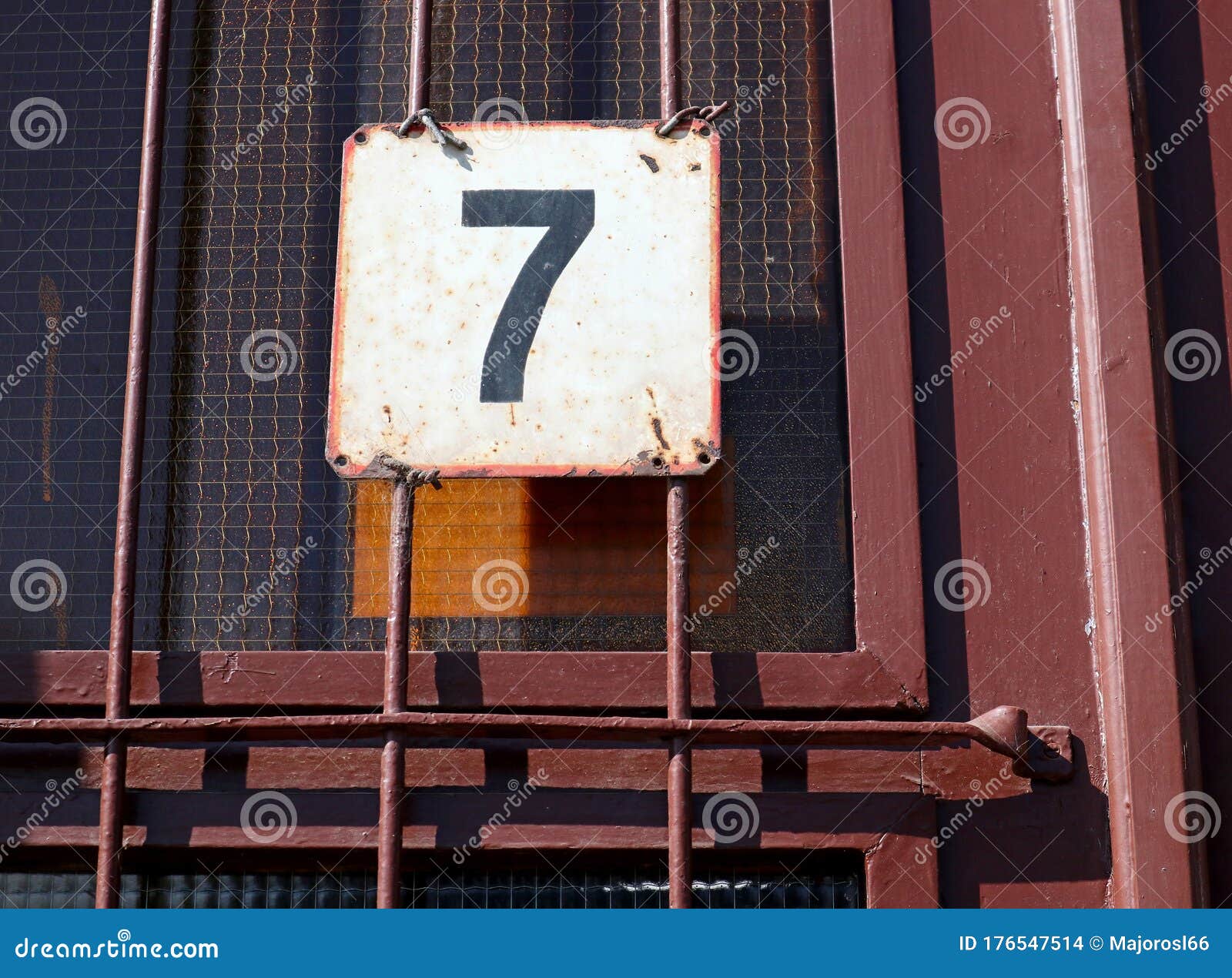 Number 7 on the Door of a Building Stock Photo - Image of glass, number ...