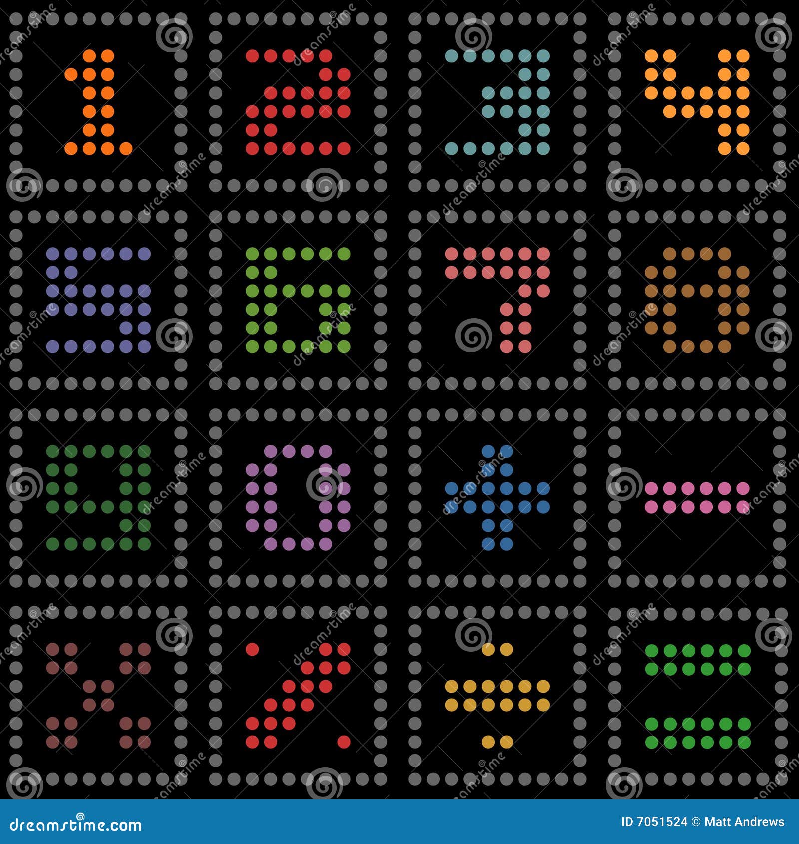 Number dots stock vector. Illustration of clip, number - 7051524