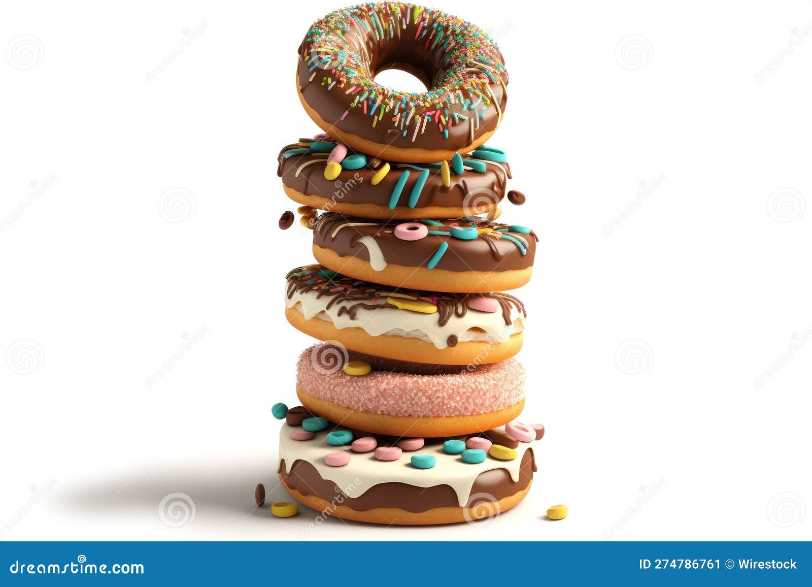 A Number of Doughnuts on Top of Each Other Stock Illustration ...